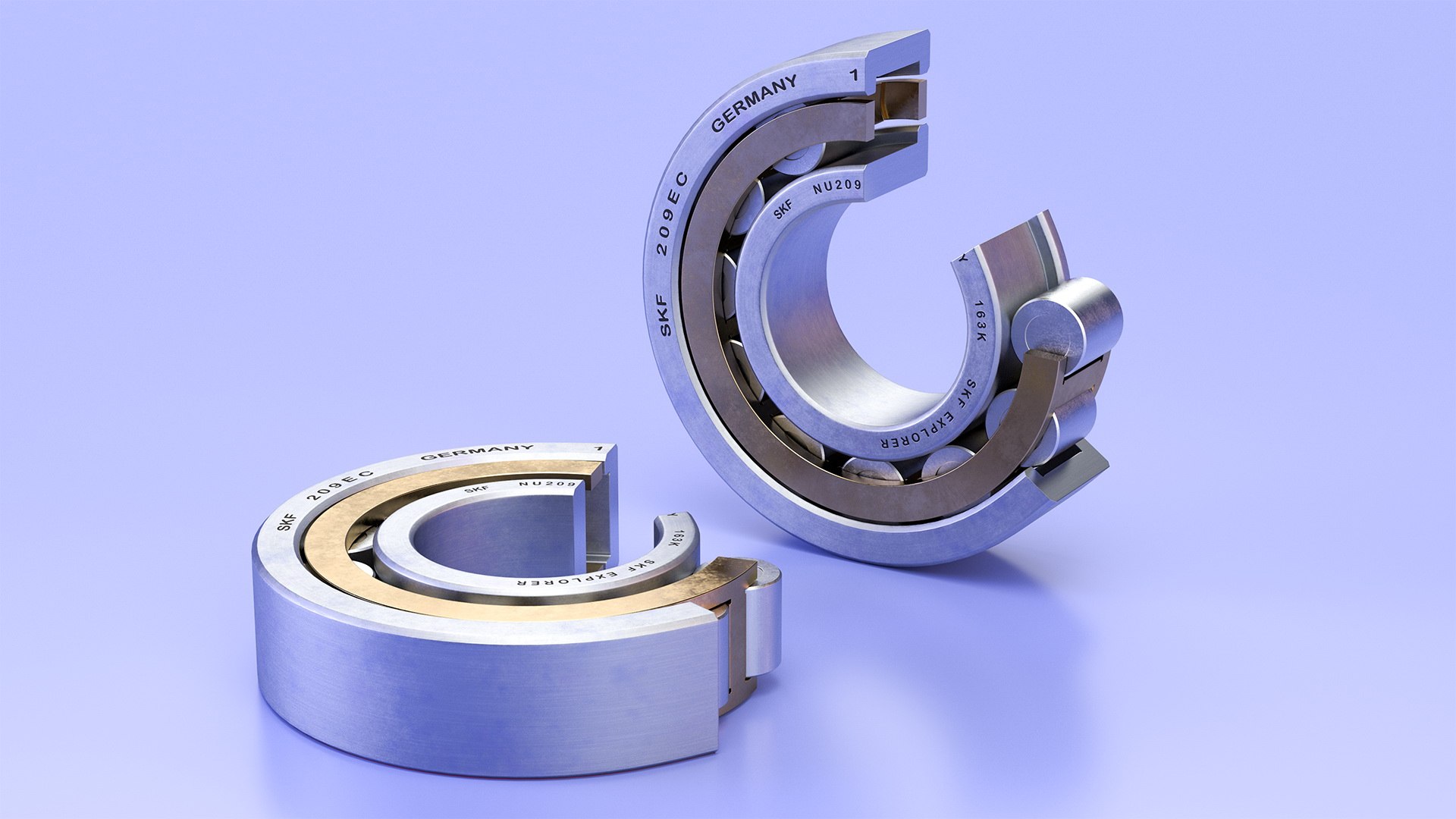 3D Roller Bearings Cut Model - TurboSquid 1484049