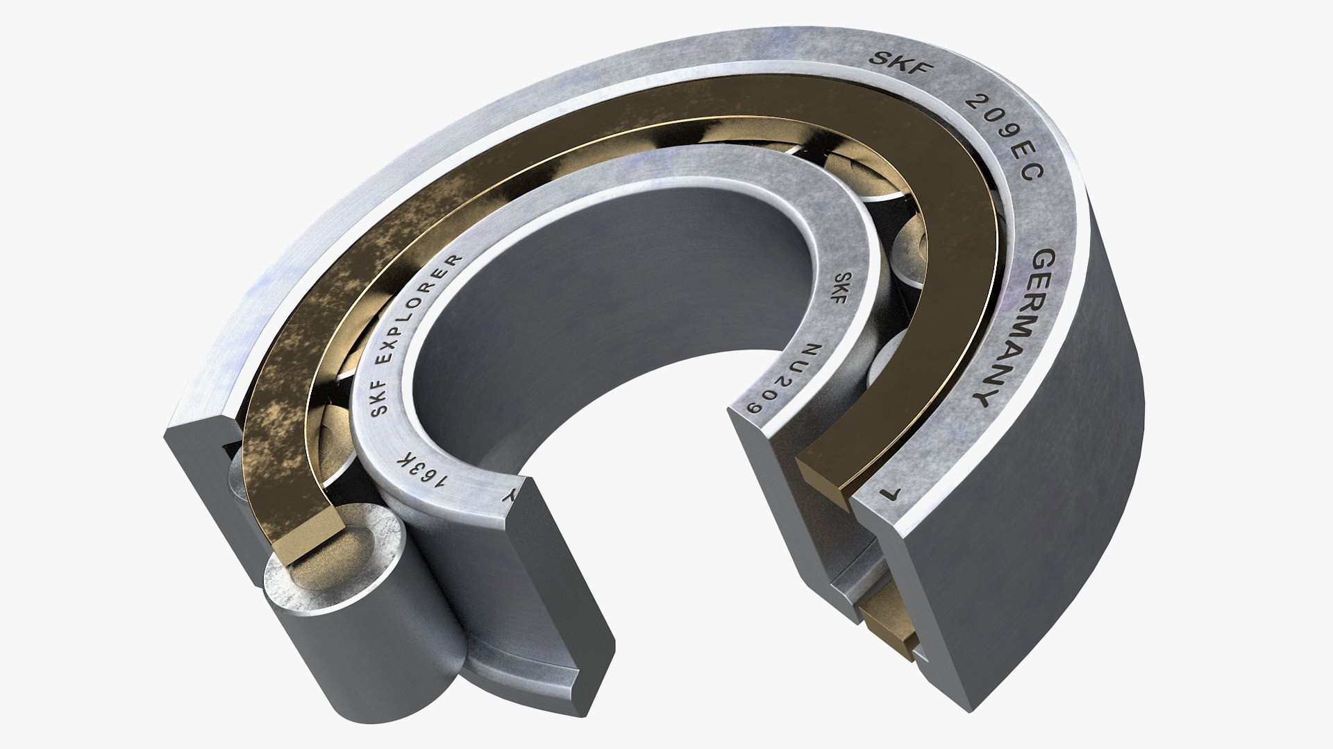 3D Roller Bearings Cut Model - TurboSquid 1484049