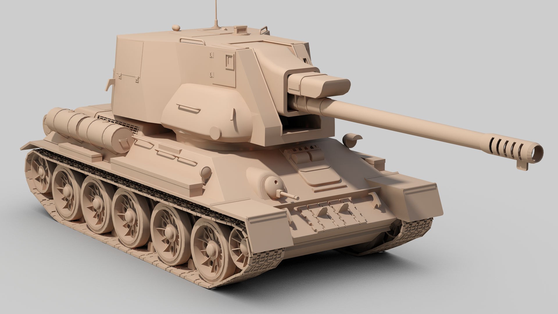 3D T 34-122 Tank Model - TurboSquid 2282166