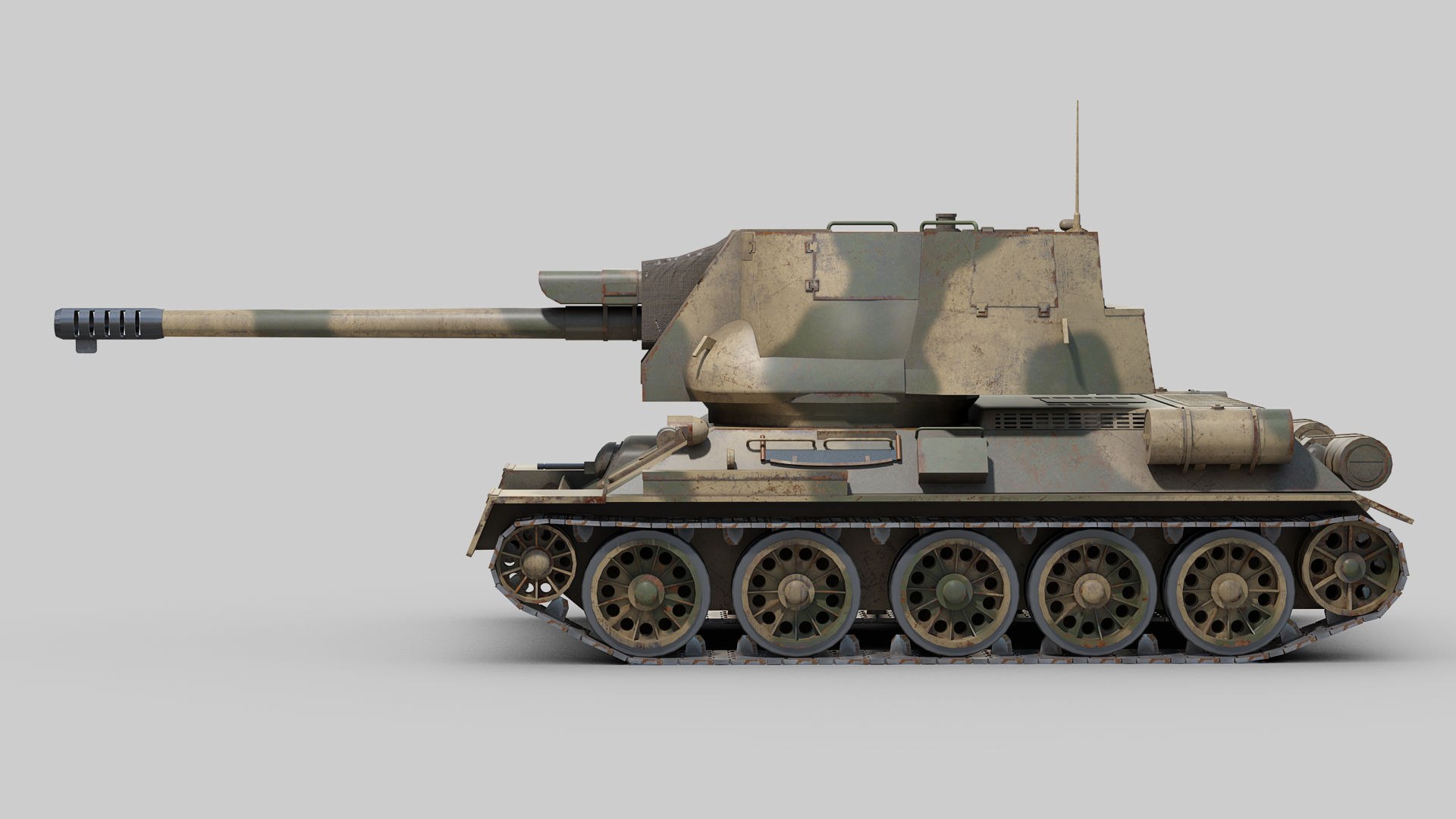 3D T 34-122 Tank Model - TurboSquid 2282166