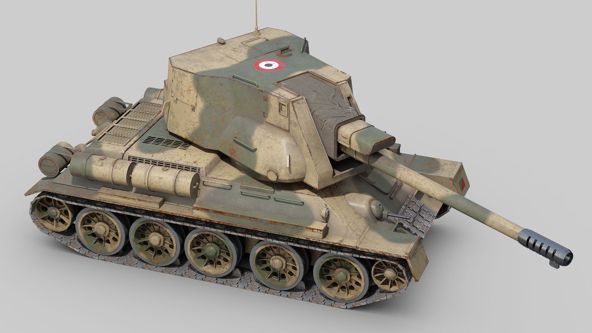 3D T 34-122 Tank Model - TurboSquid 2282166