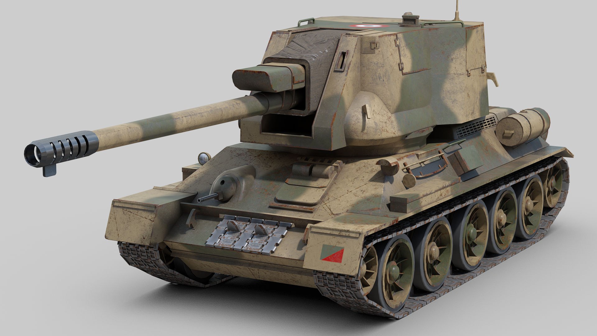 3D T 34-122 Tank Model - TurboSquid 2282166
