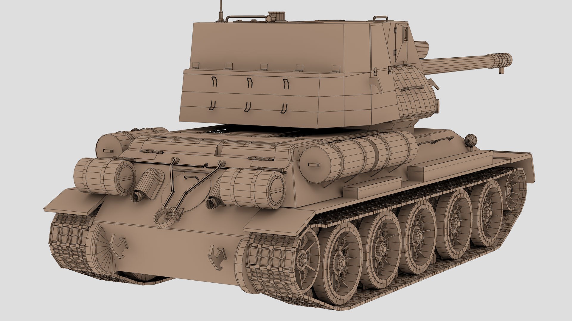 3D T 34-122 Tank Model - TurboSquid 2282166
