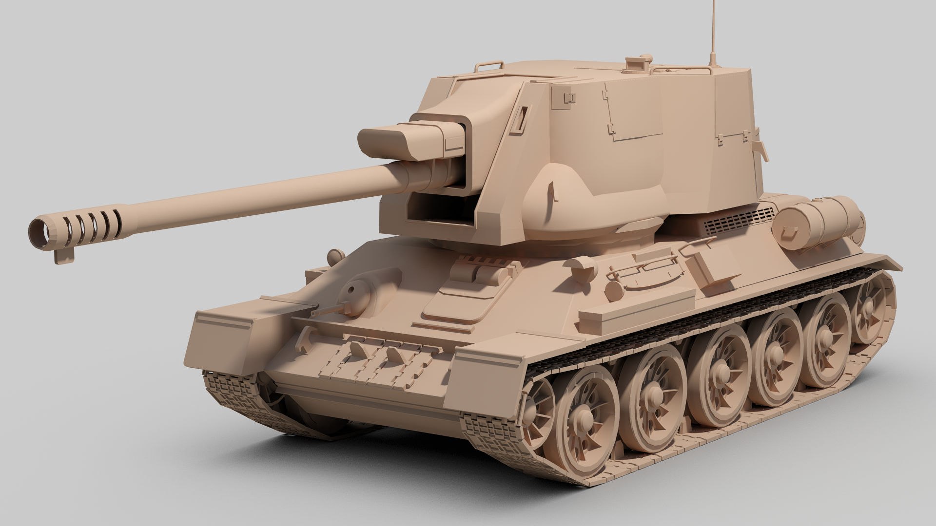 3D T 34-122 Tank Model - TurboSquid 2282166
