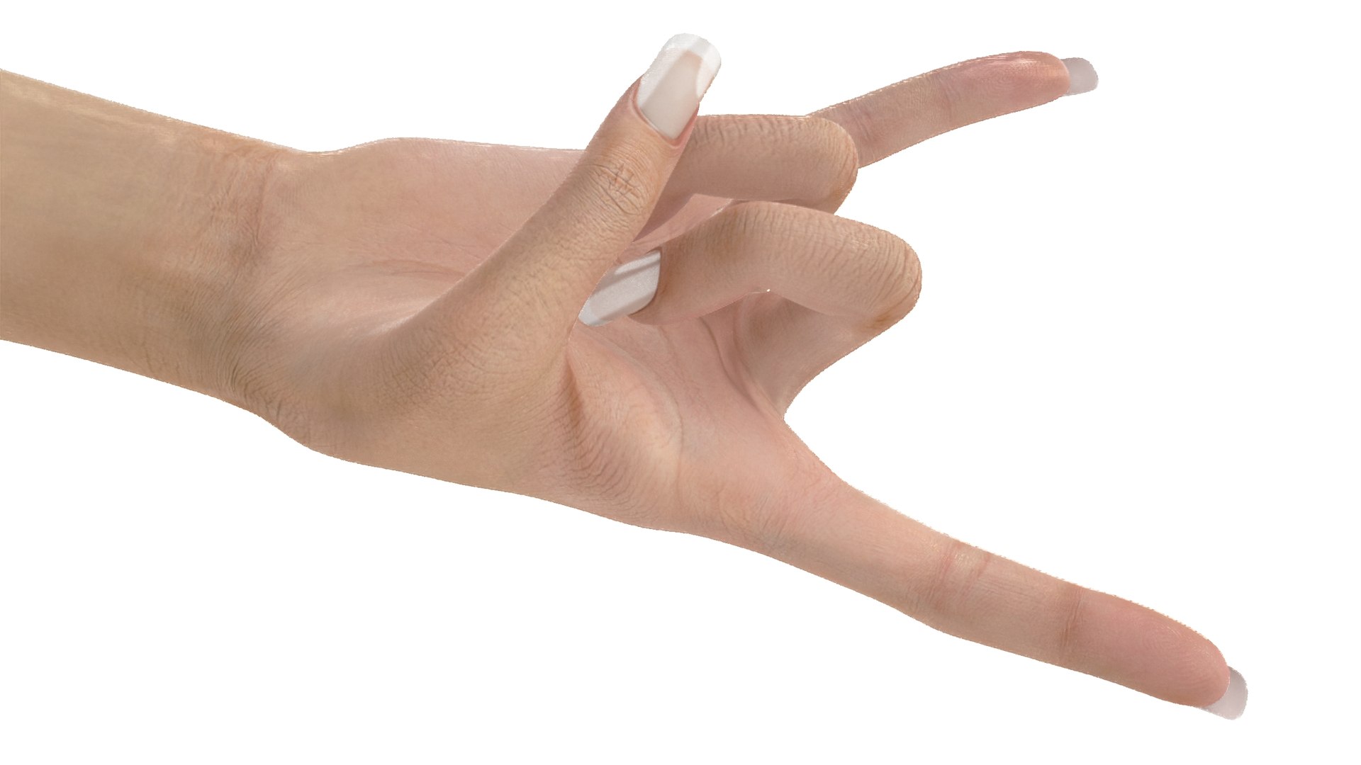 Woman Tanned Hand Heavy Metal Pose 3D - TurboSquid 2193524