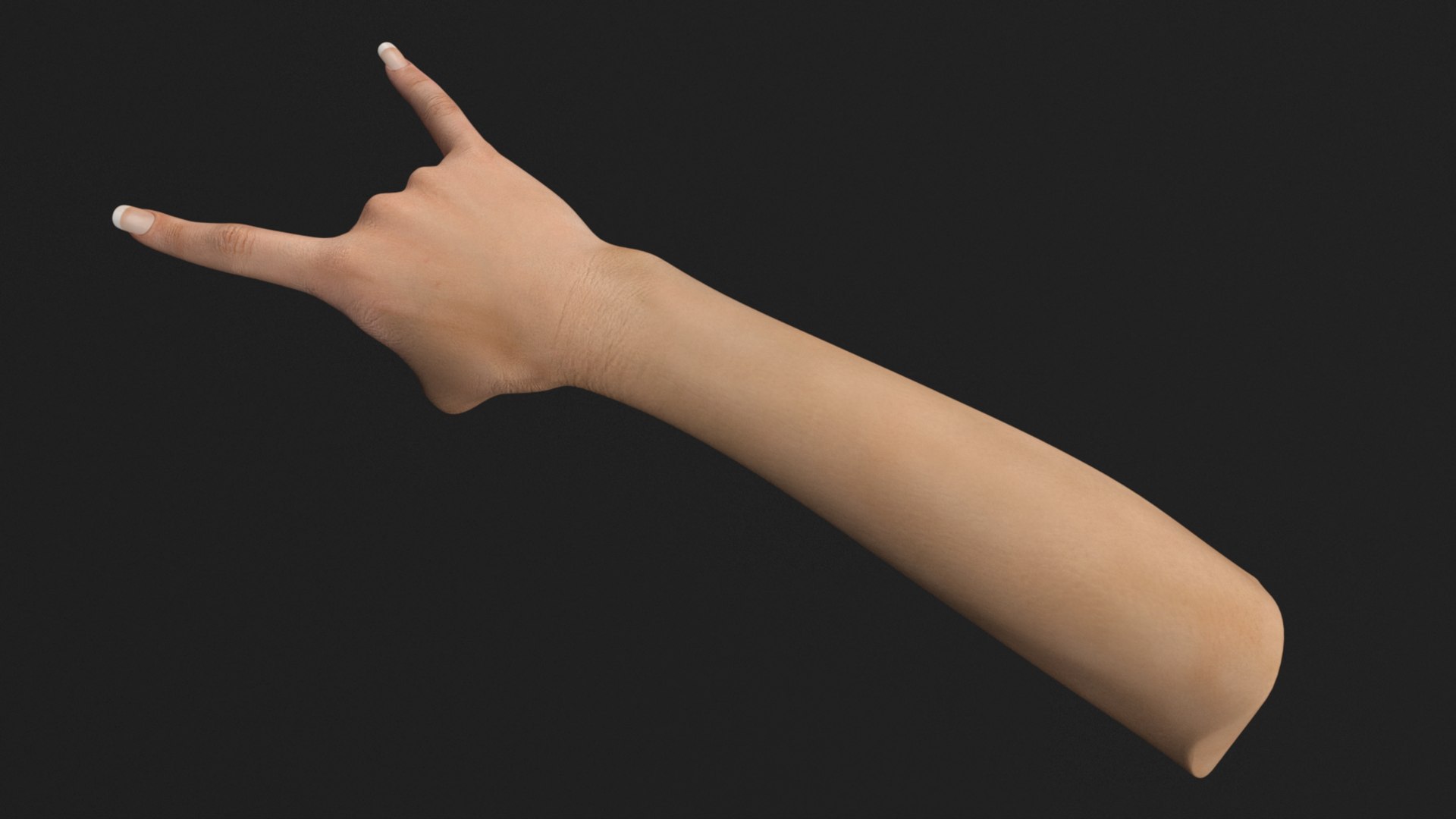 Woman Tanned Hand Heavy Metal Pose 3D - TurboSquid 2193524
