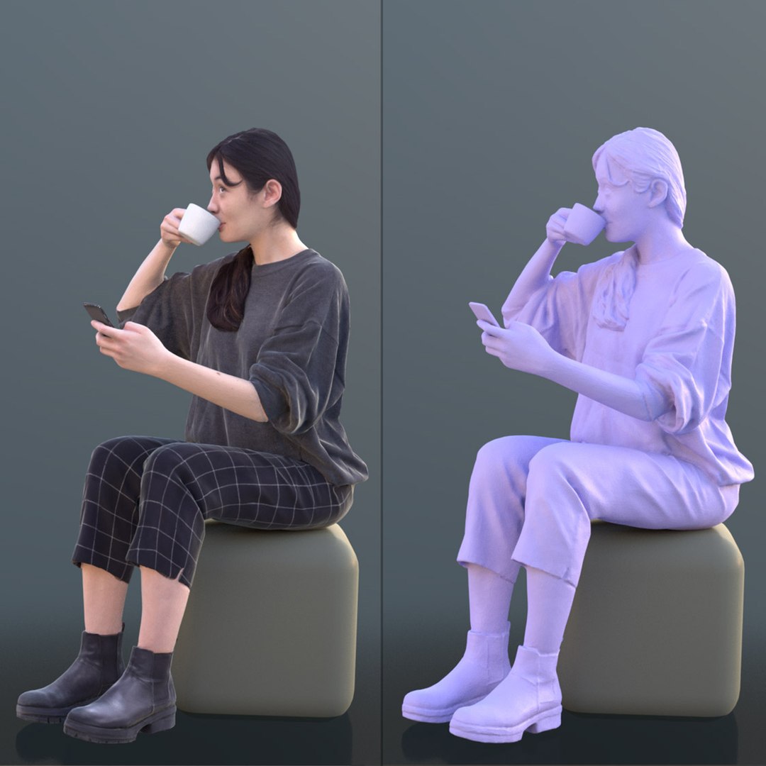 Woman Young Sitting 3D Model - TurboSquid 1709933
