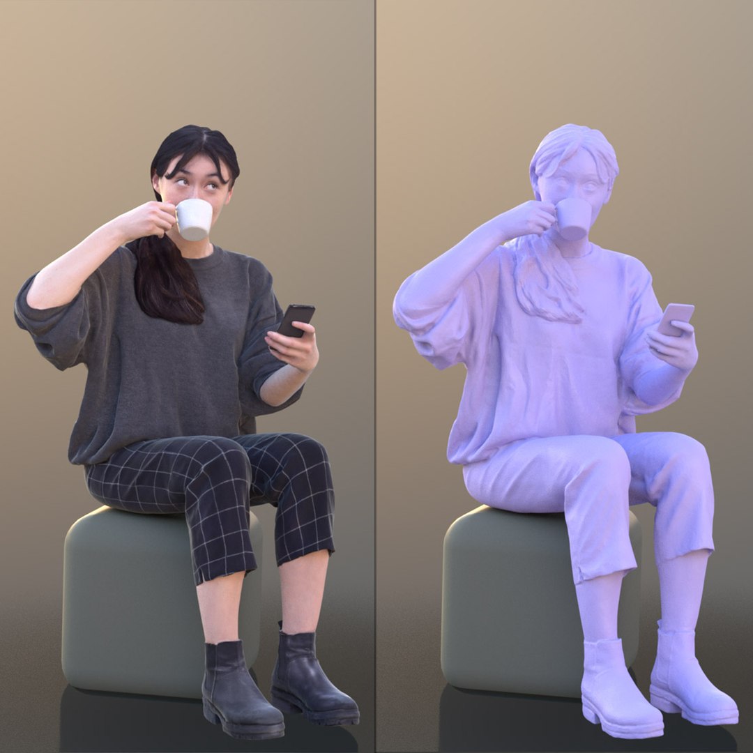 Woman Young Sitting 3D Model - TurboSquid 1709933
