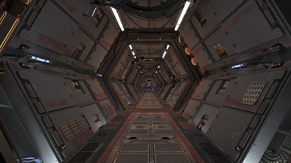 spaceship interior corridor
