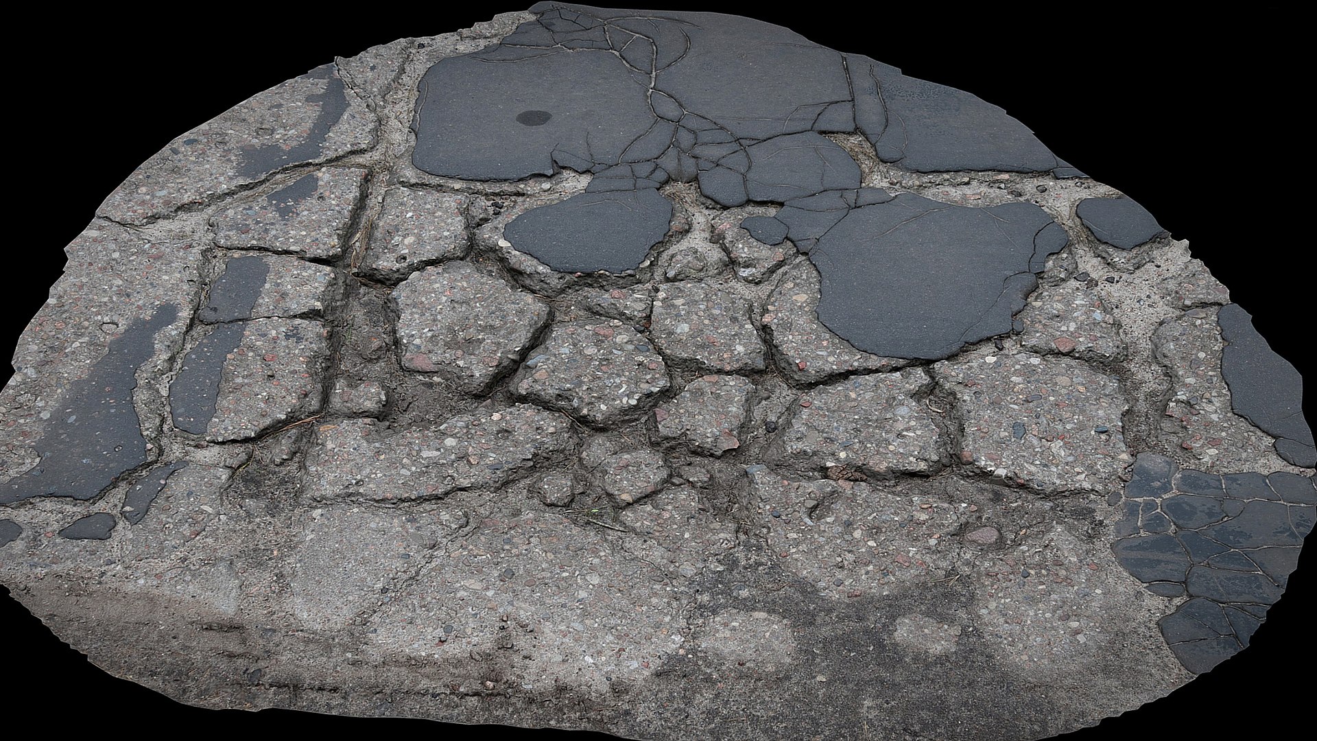 3D Asphalt Destroyed Road Debris Part3 Photogrammetry - TurboSquid 2275621