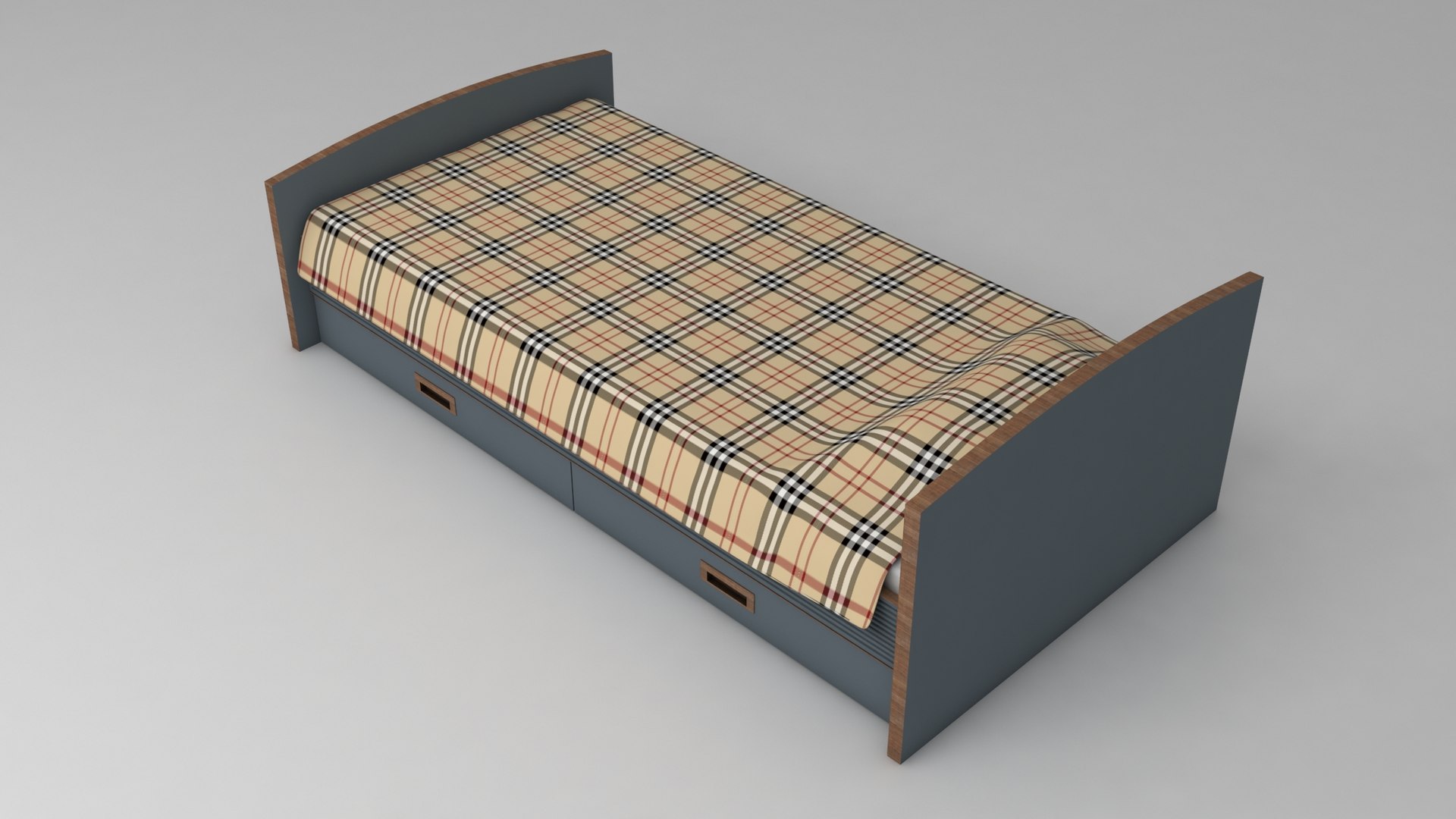 3D designed single bed room model - TurboSquid 1404582