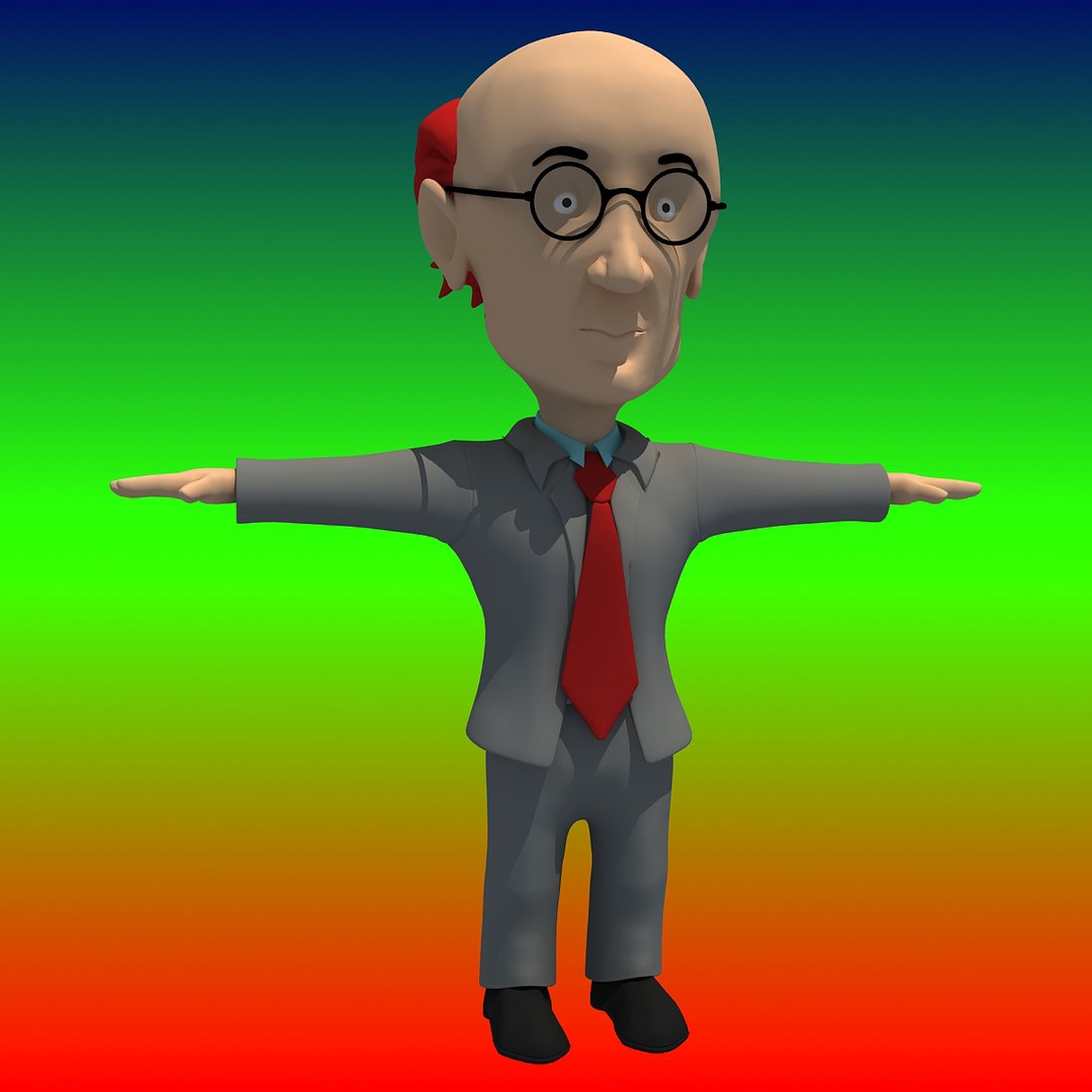 3d rigged cartoon teacher model