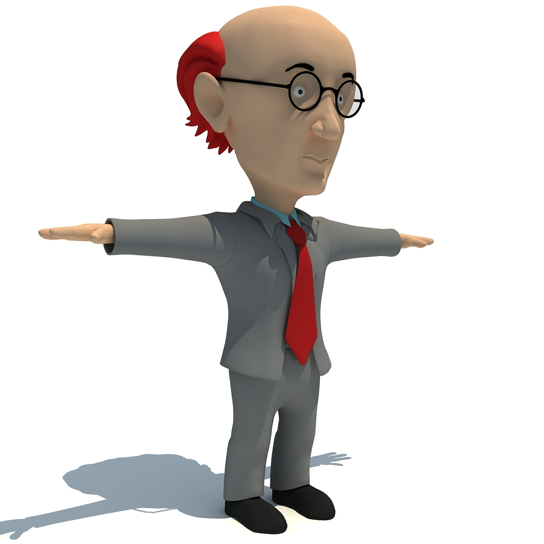 3d rigged cartoon teacher model
