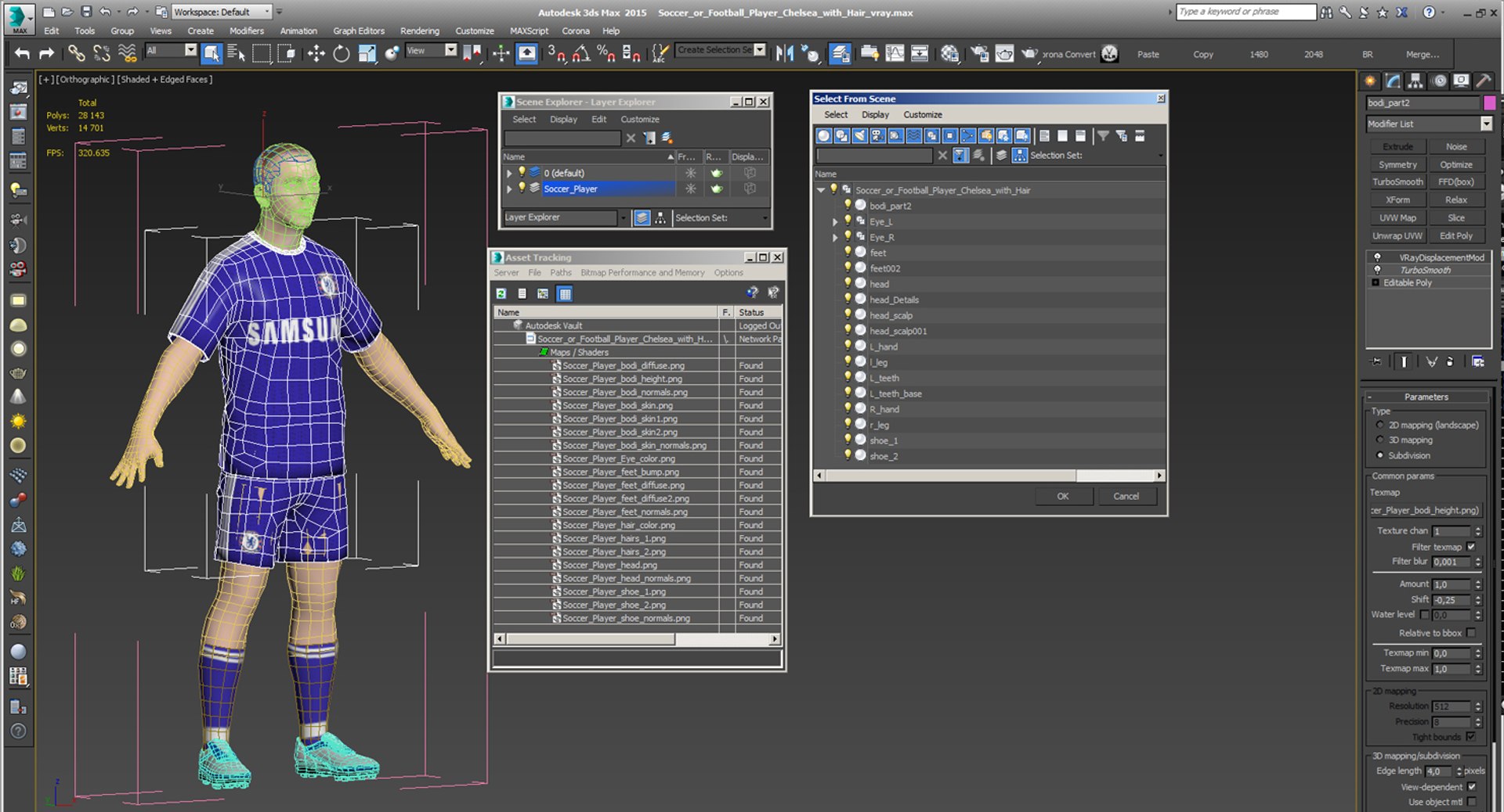 3D Soccer Football Player Chelsea Model - TurboSquid 1312701
