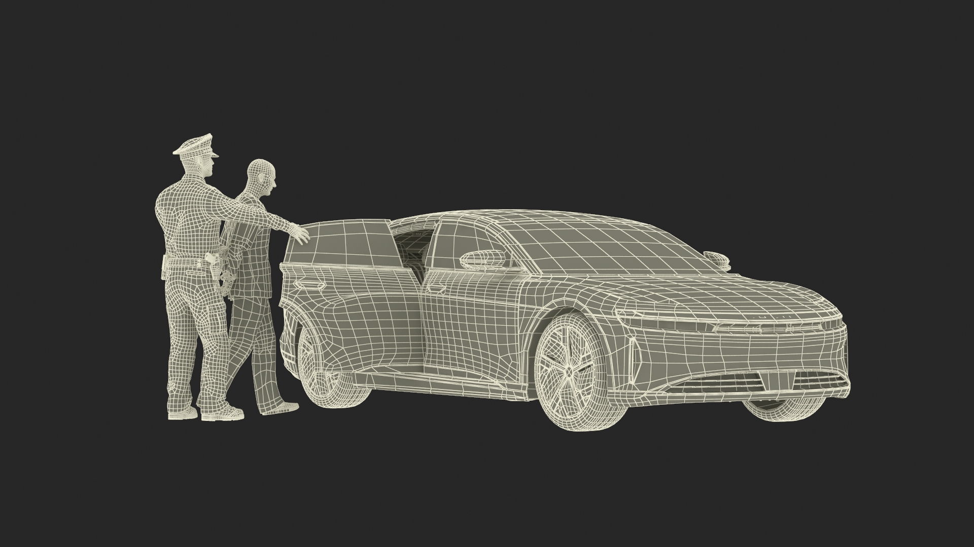 Police Officer With Lucid Patrol Car And Prisoner 3D Model - TurboSquid ...