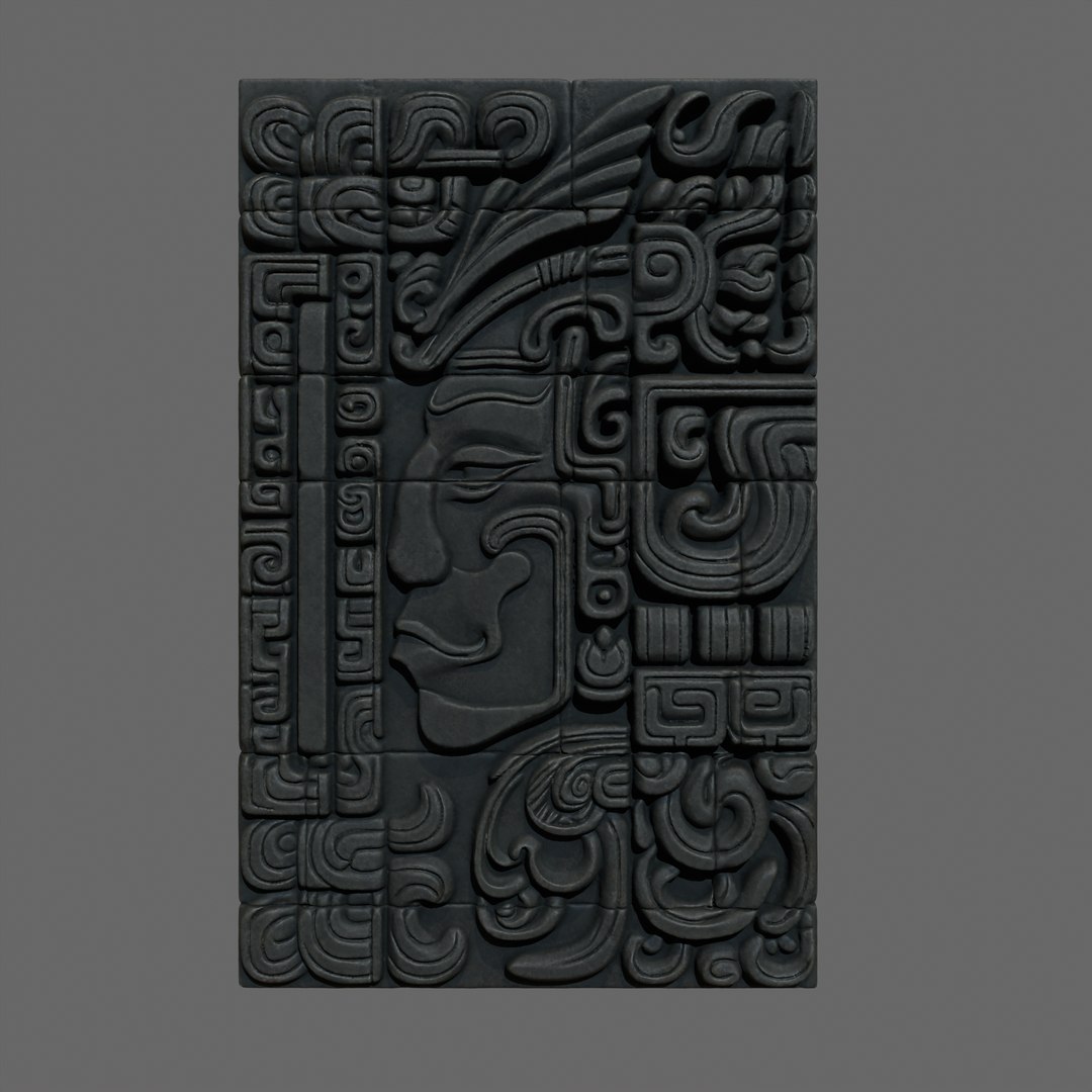 3D Model 12 Low Poly PBR Black Mayan Temple Wall - TurboSquid 2162371