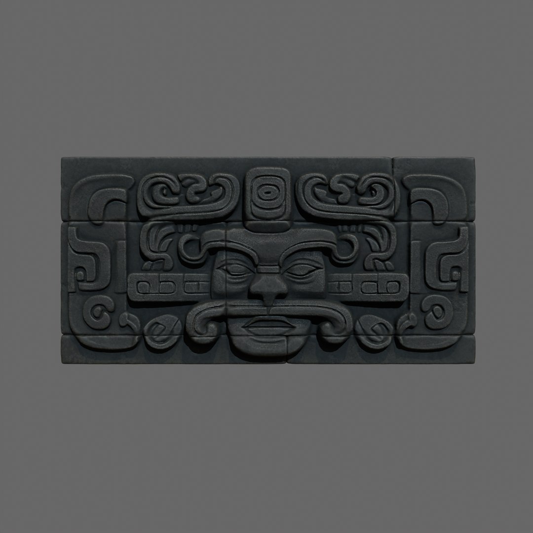 3D Model 12 Low Poly PBR Black Mayan Temple Wall - TurboSquid 2162371
