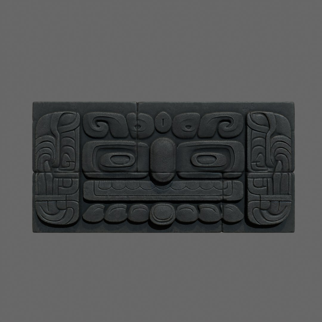 3D Model 12 Low Poly PBR Black Mayan Temple Wall - TurboSquid 2162371