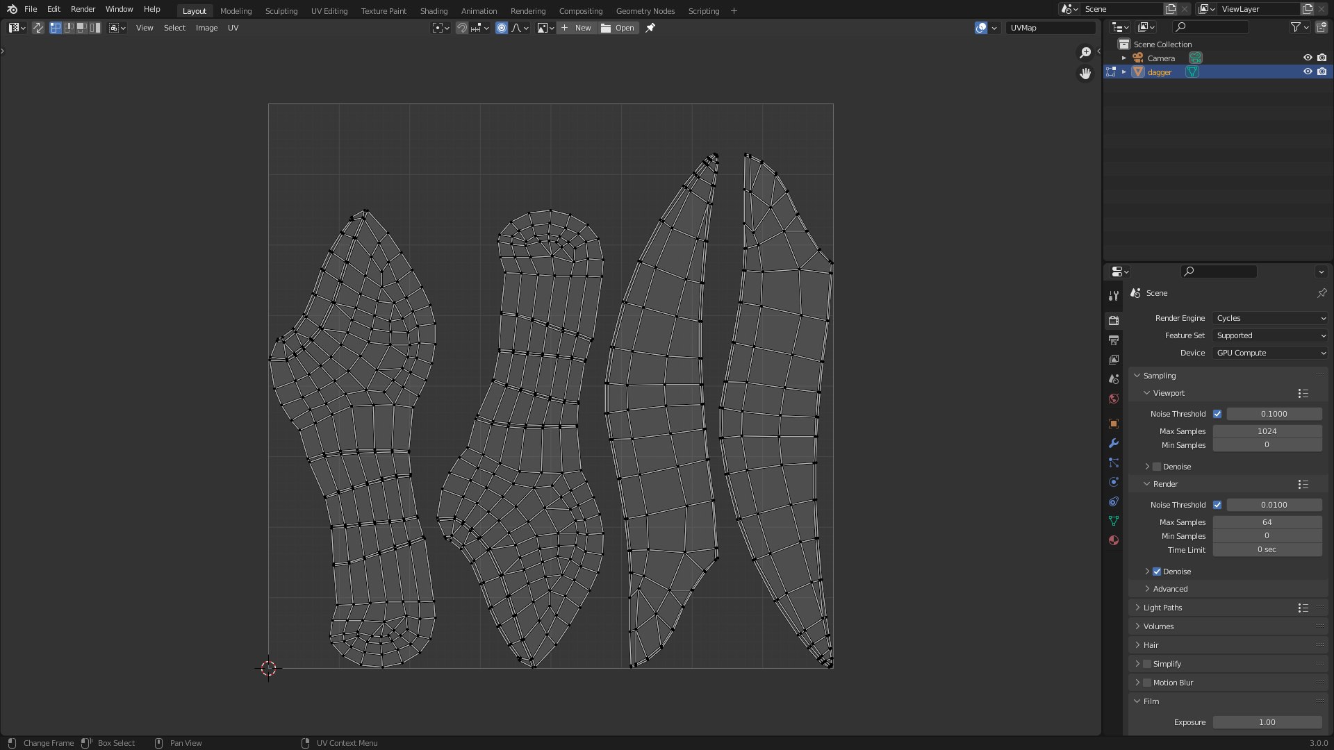 3D Dagger PBR Ready In Blender - TurboSquid 2008625