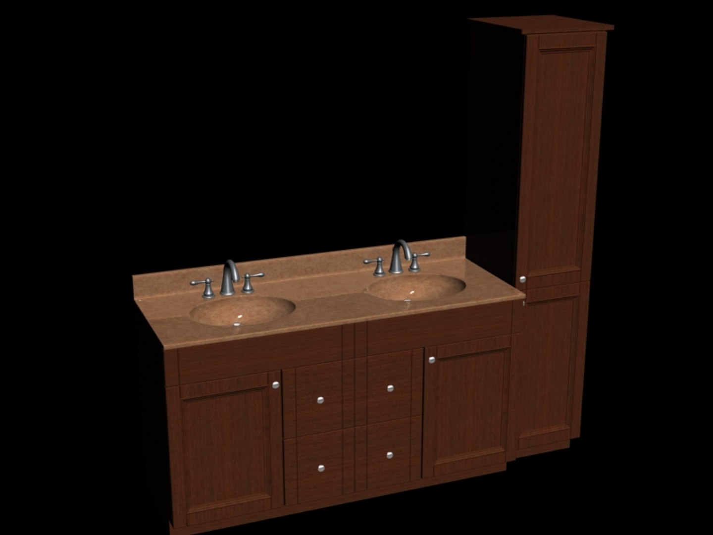 3d model of bathroom vanity set sink