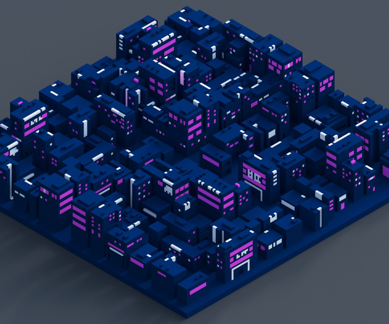 3D Night Neon City Lowpoly model - TurboSquid 2030149