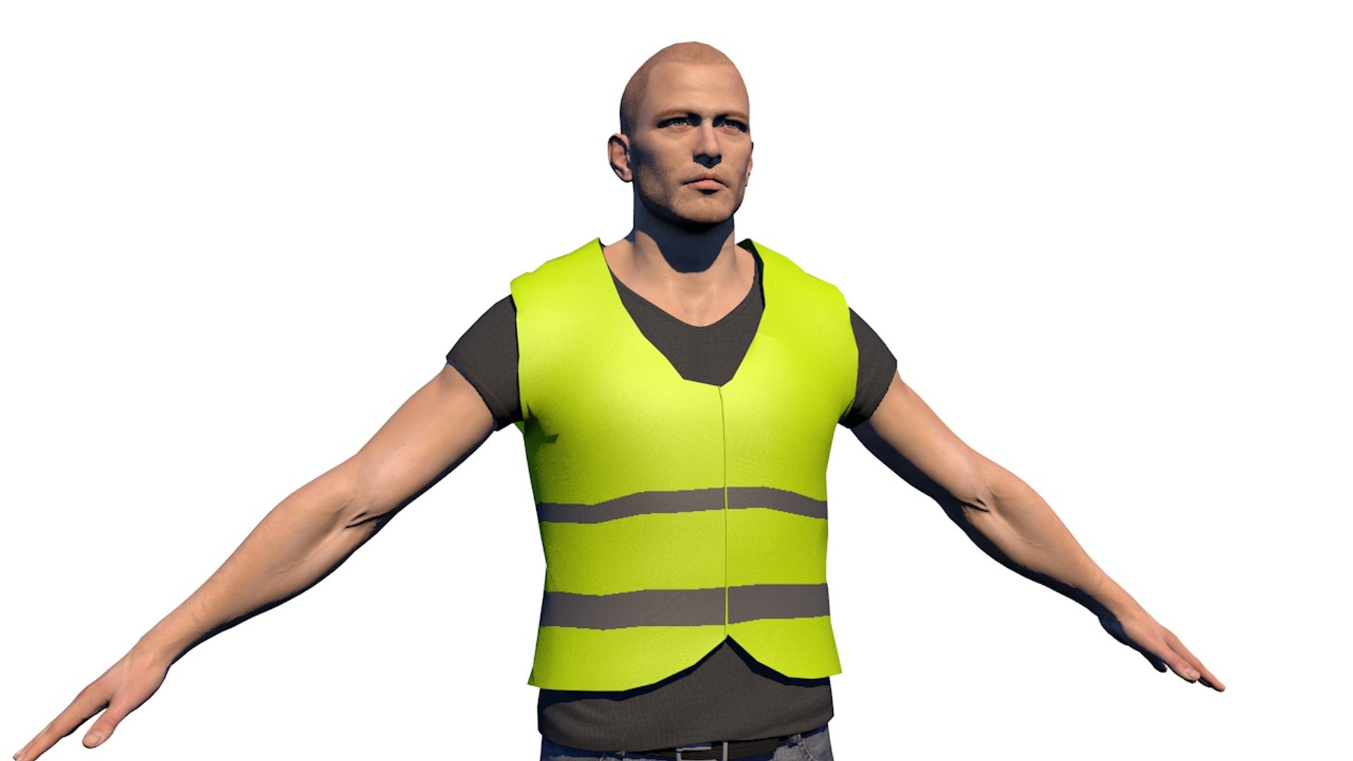 3D Model Yellow Gilet Jaune Jacket - TurboSquid 1371875