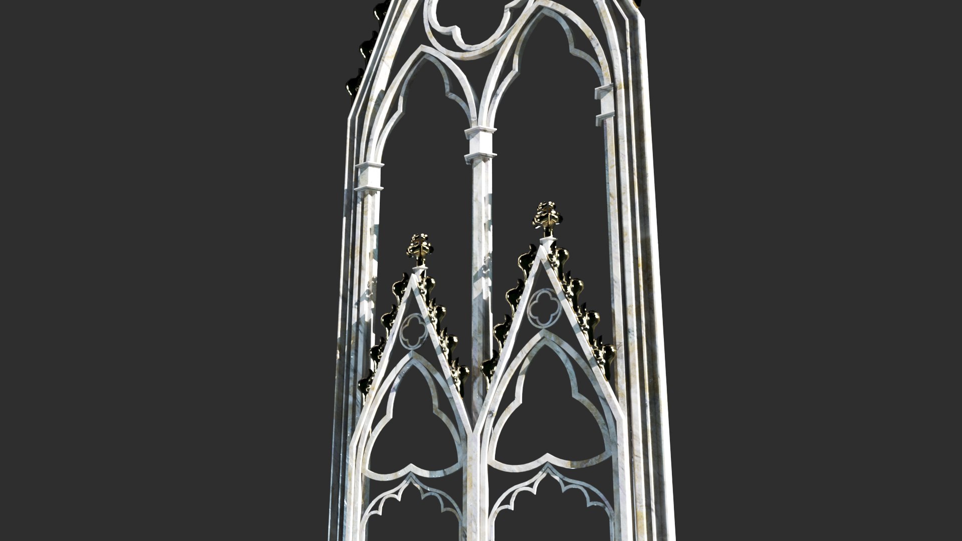 3D Gothic Arches - Marble And Gold Model - TurboSquid 2131402