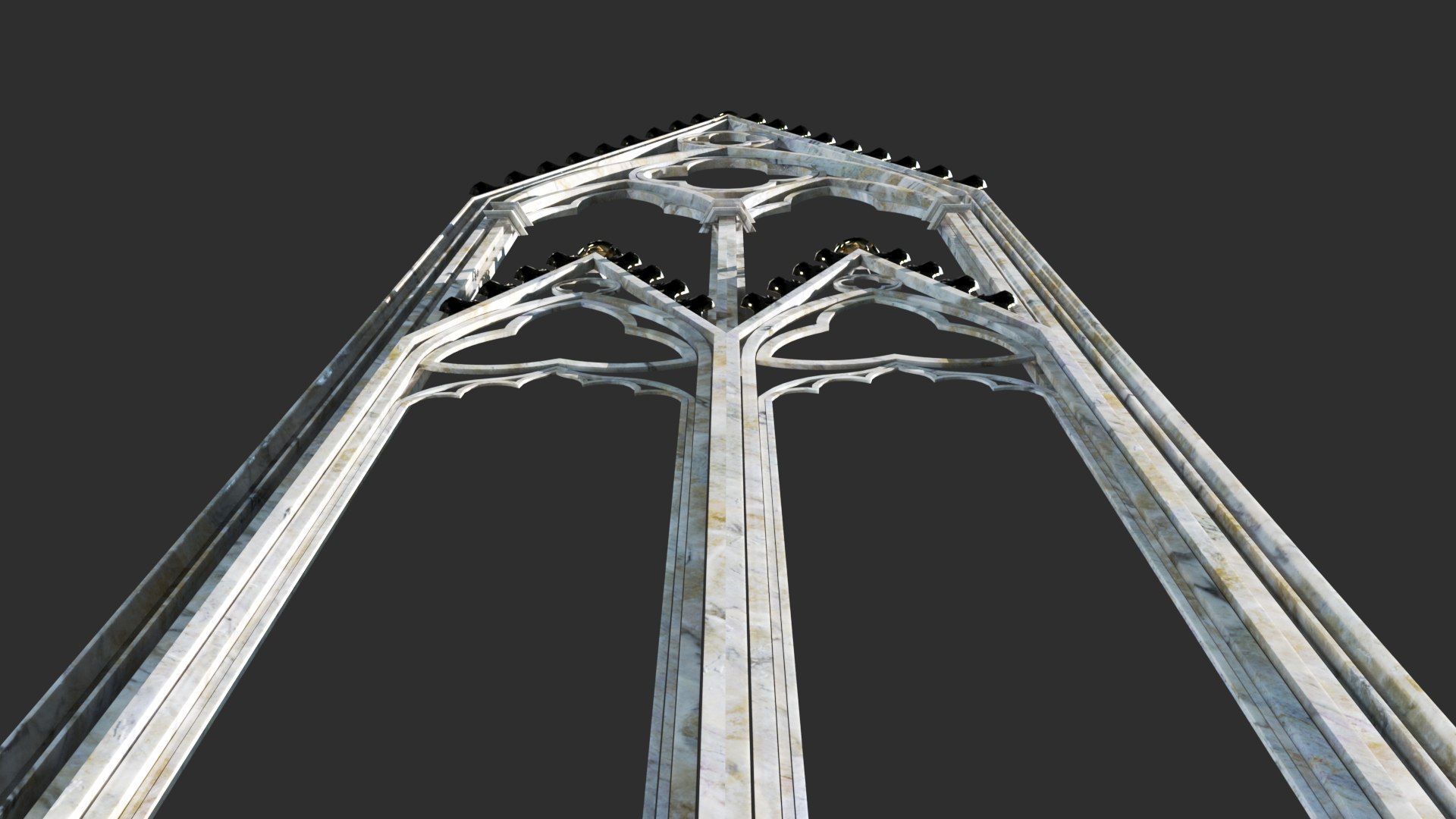 3D Gothic Arches - Marble And Gold Model - TurboSquid 2131402