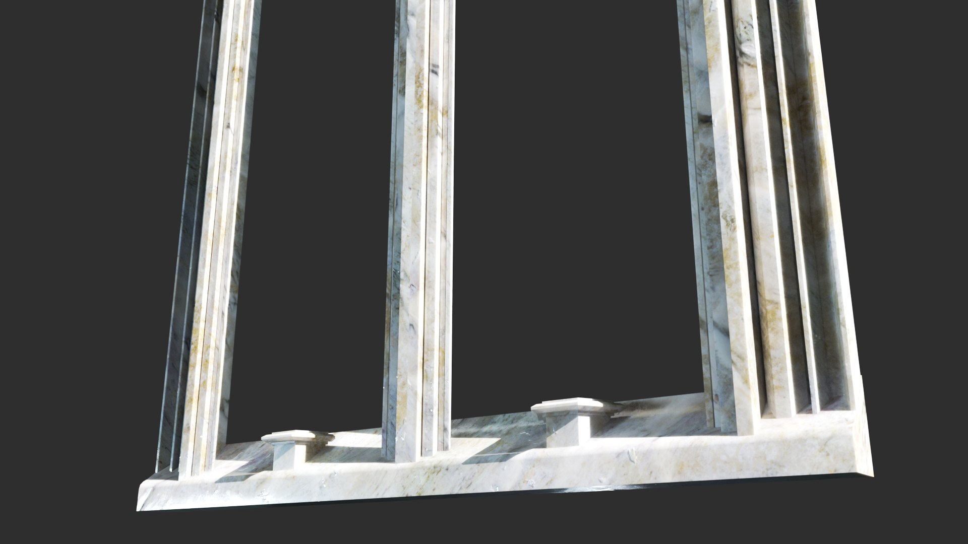 3D Gothic Arches - Marble And Gold Model - TurboSquid 2131402