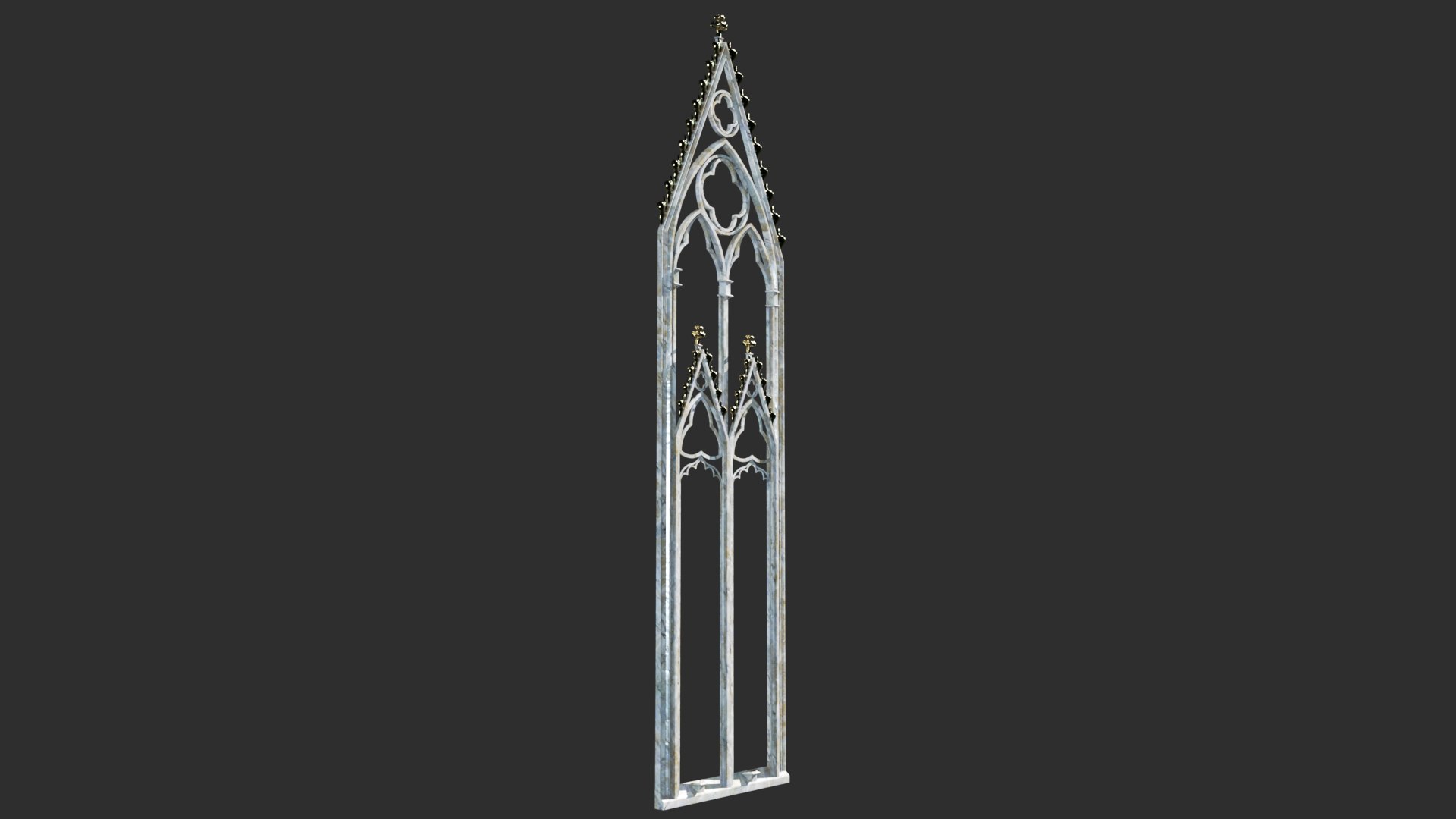 3D Gothic Arches - Marble And Gold Model - TurboSquid 2131402