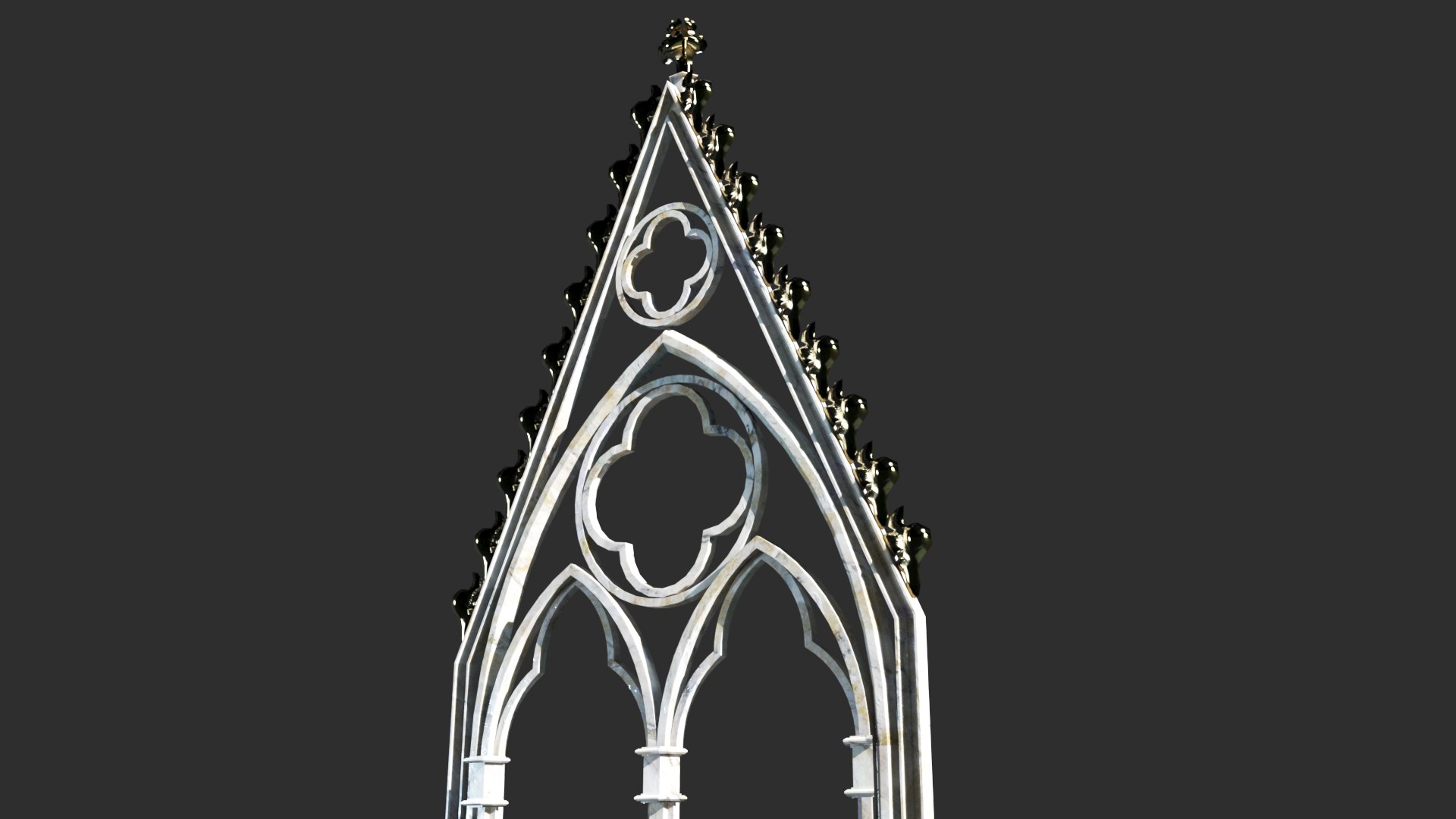3D Gothic Arches - Marble and Gold model - TurboSquid 2131402