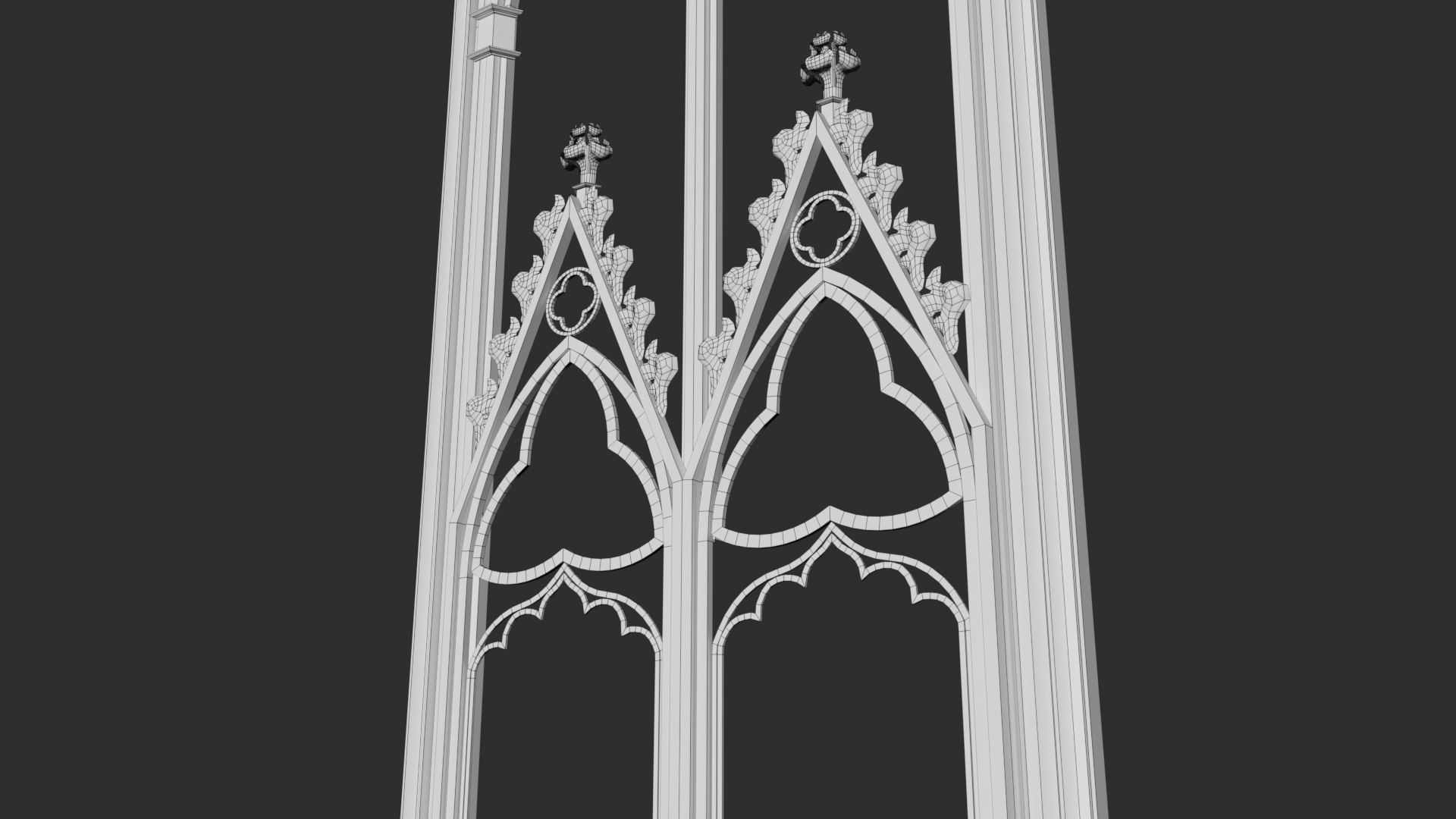 3D Gothic Arches - Marble And Gold Model - TurboSquid 2131402