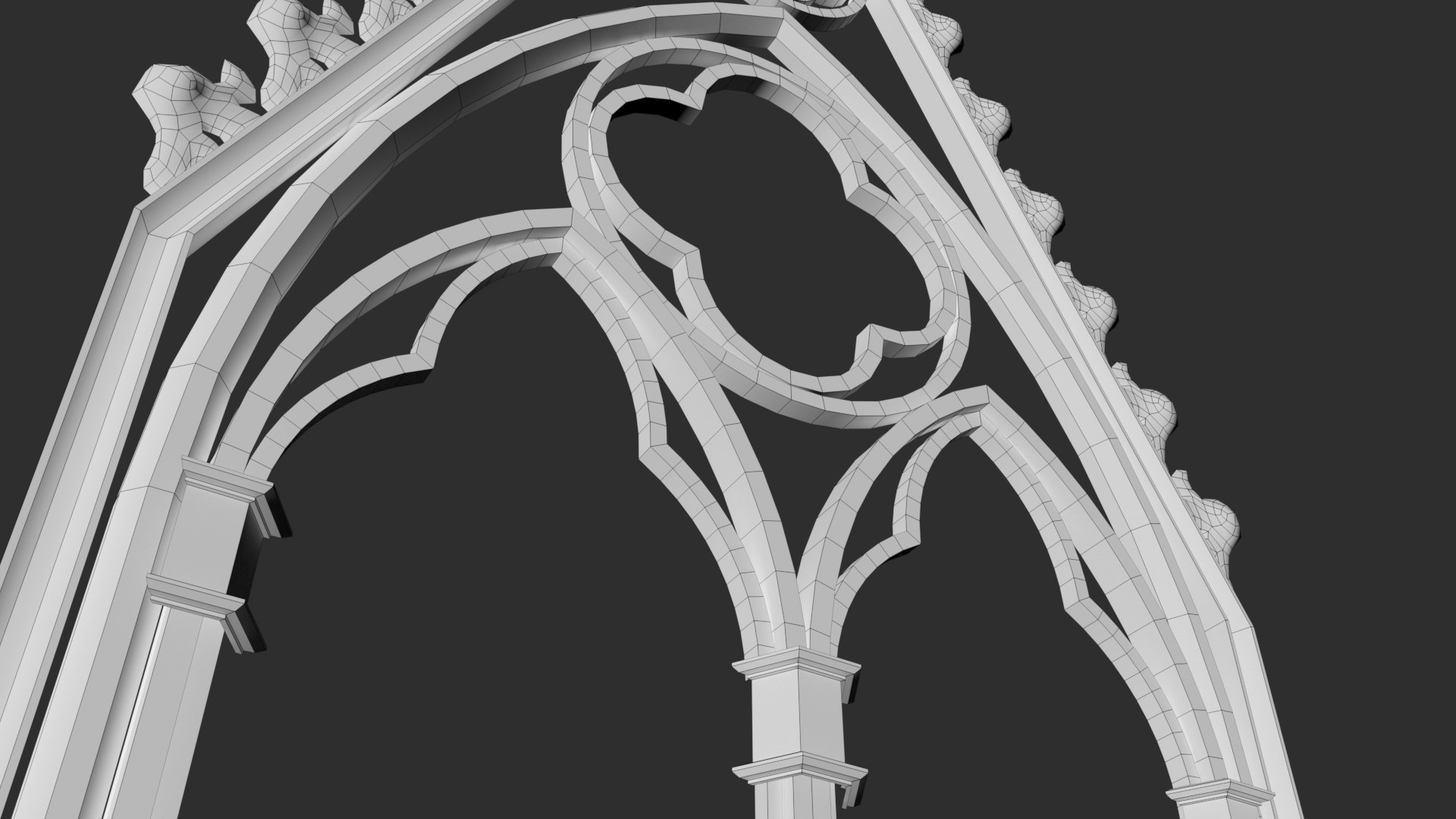 3D Gothic Arches - Marble And Gold Model - TurboSquid 2131402