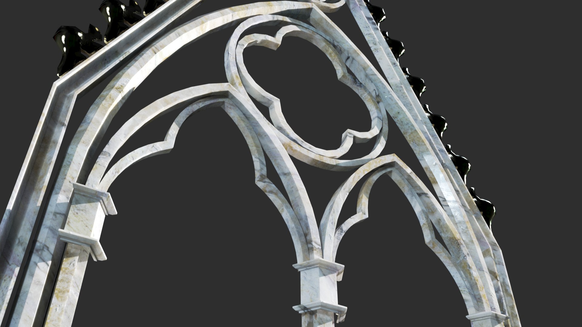 3D Gothic Arches - Marble And Gold Model - TurboSquid 2131402