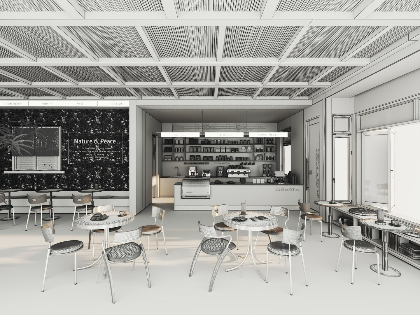 3D Modern Cafe Interior 3D Model - - TurboSquid 2521043