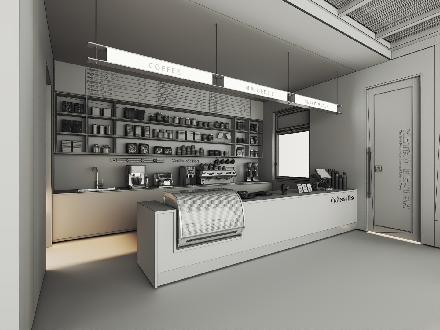 3D Modern Cafe Interior 3D Model - - TurboSquid 2521043