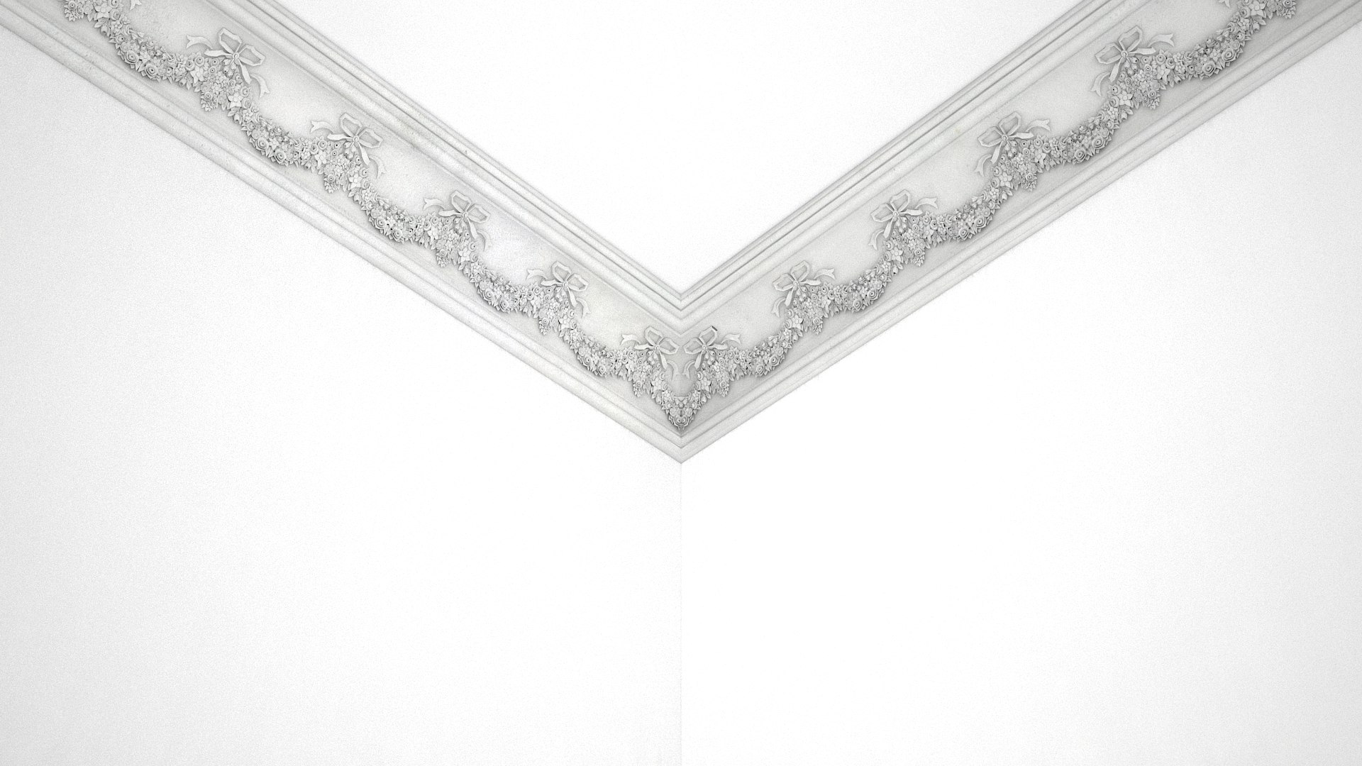 Antique Decor Cornice With Flowers Baroque Style Model - TurboSquid 2102118