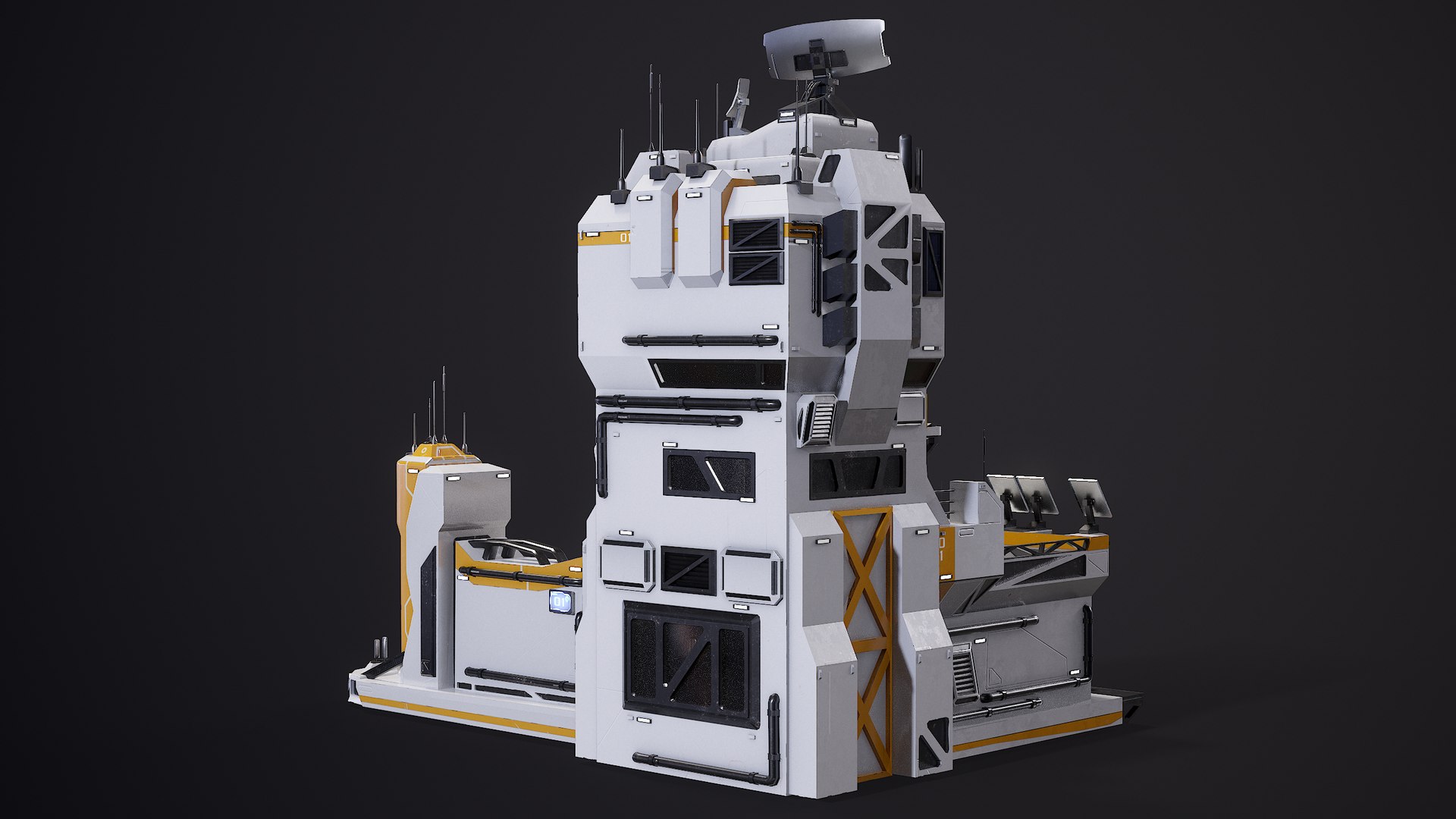 3D Sci-Fi Futuristic Command Center 02 PBR Model - TurboSquid 1792962