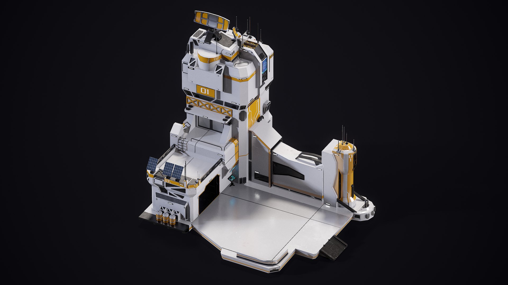 3D Sci-Fi Futuristic Command Center 02 PBR Model - TurboSquid 1792962