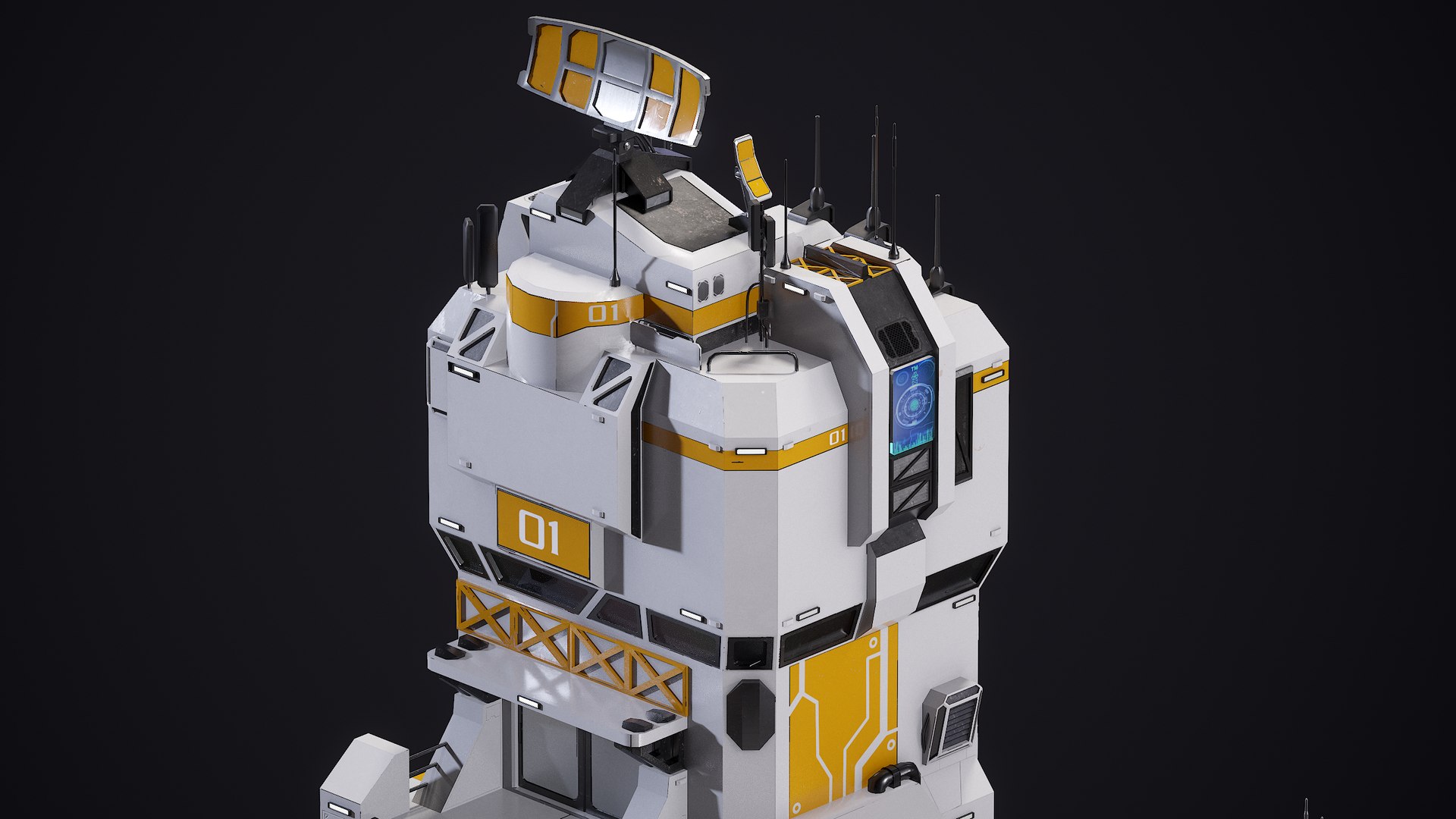 3D Sci-Fi Futuristic Command Center 02 PBR Model - TurboSquid 1792962