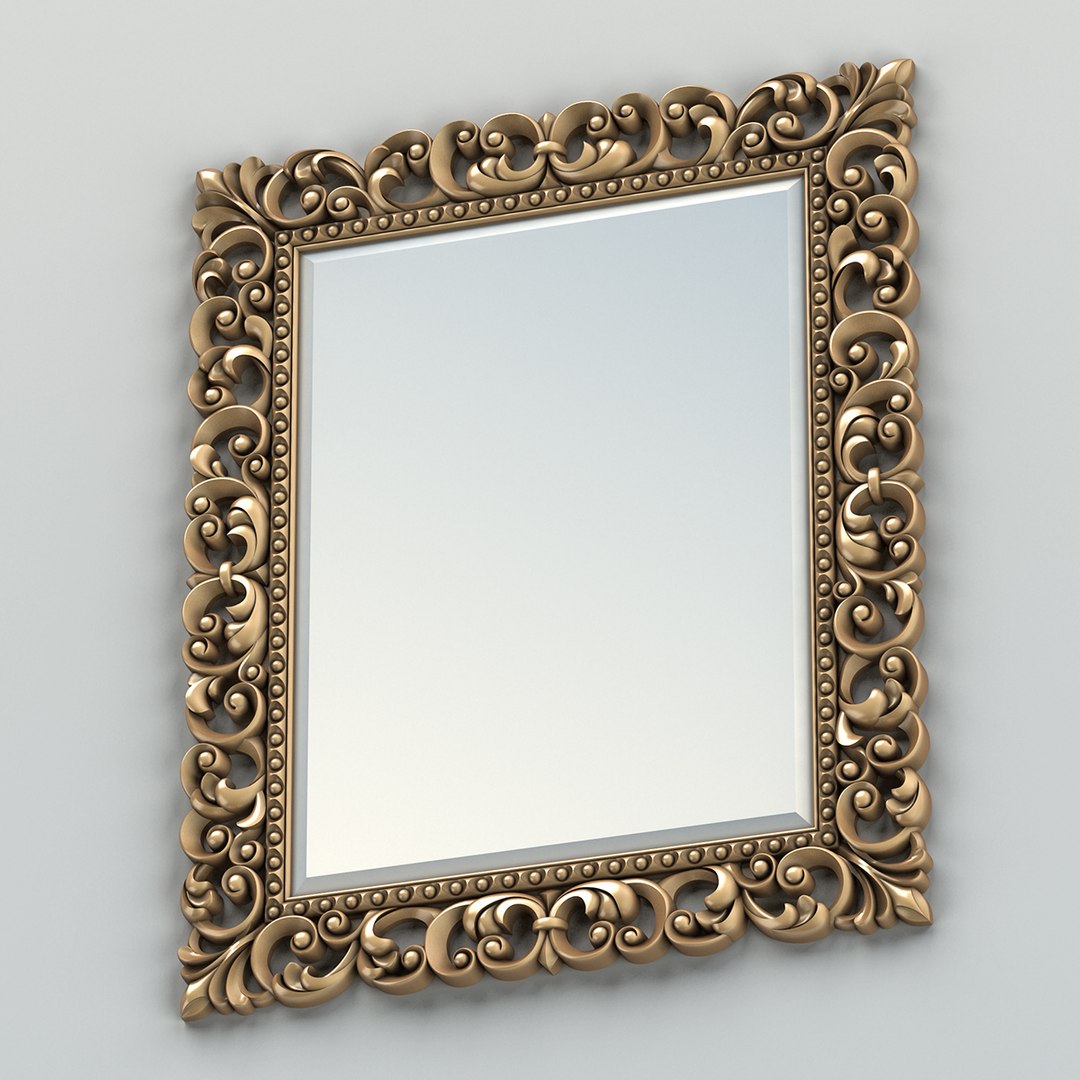 3d Carved Rectangle Mirror Frame
