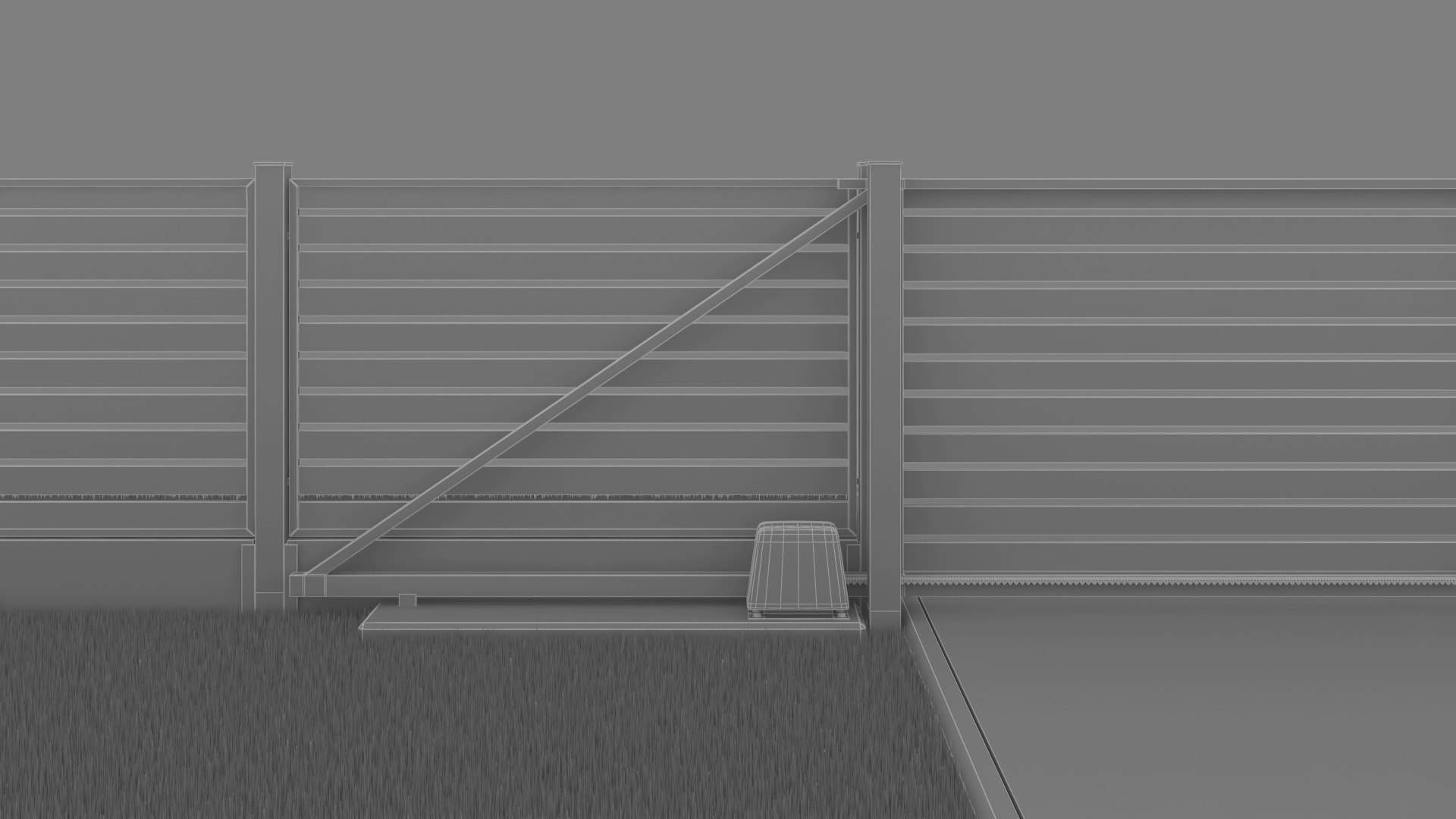 3D Sliding Gate With Horizontal Panels Model - TurboSquid 2073613