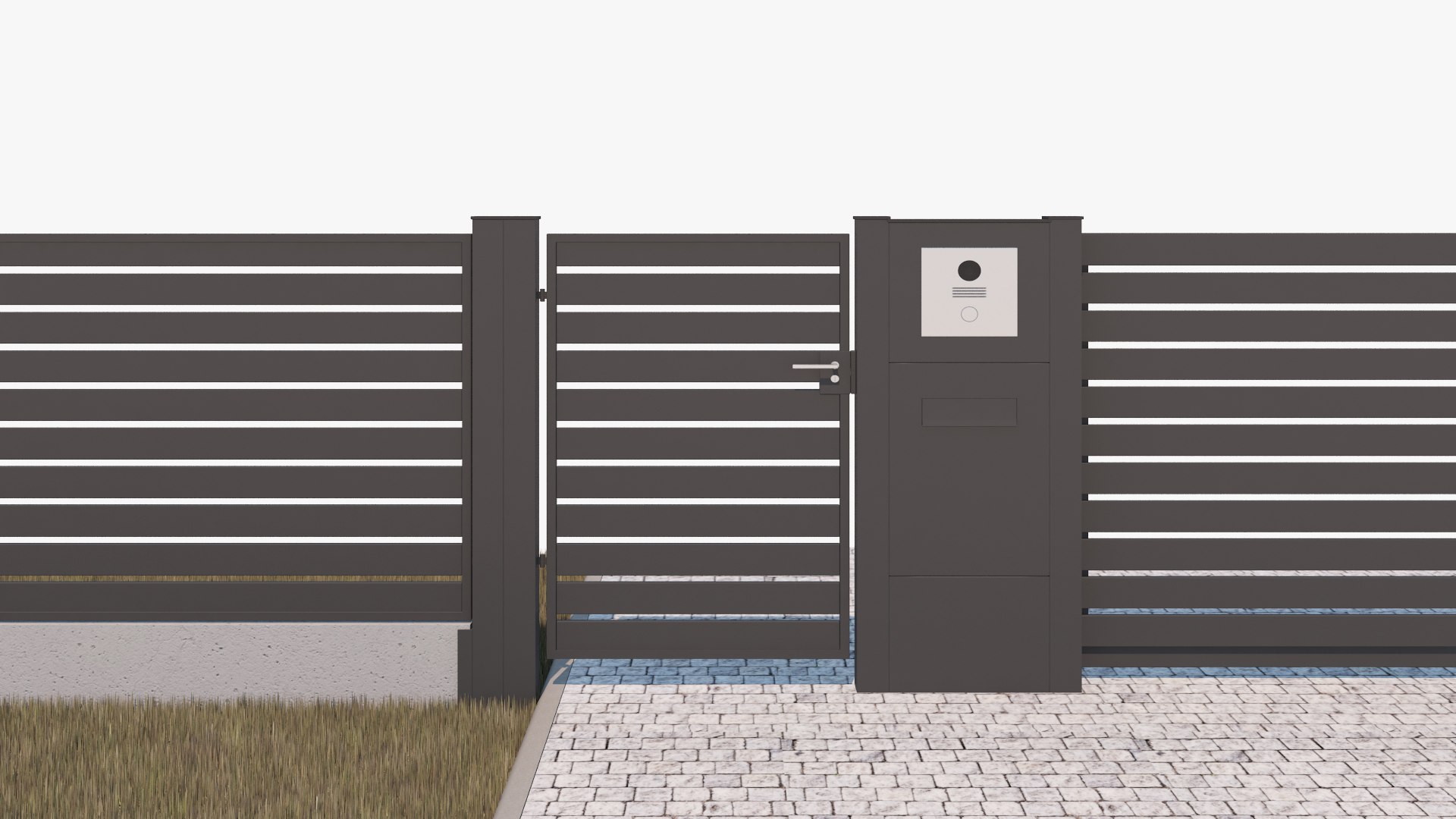 3D Sliding Gate With Horizontal Panels Model - TurboSquid 2073613