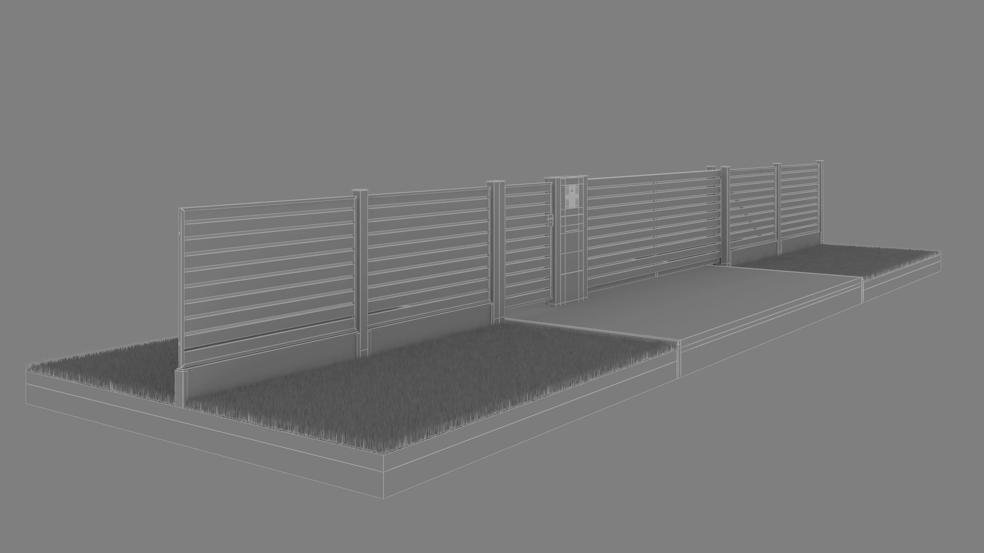 3D Sliding Gate With Horizontal Panels Model - TurboSquid 2073613