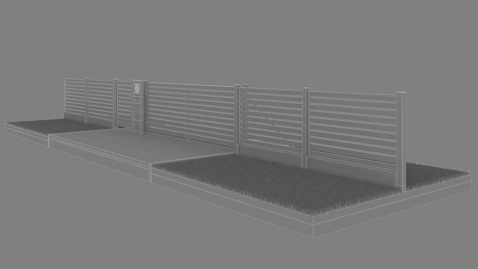 3D Sliding Gate With Horizontal Panels Model - TurboSquid 2073613