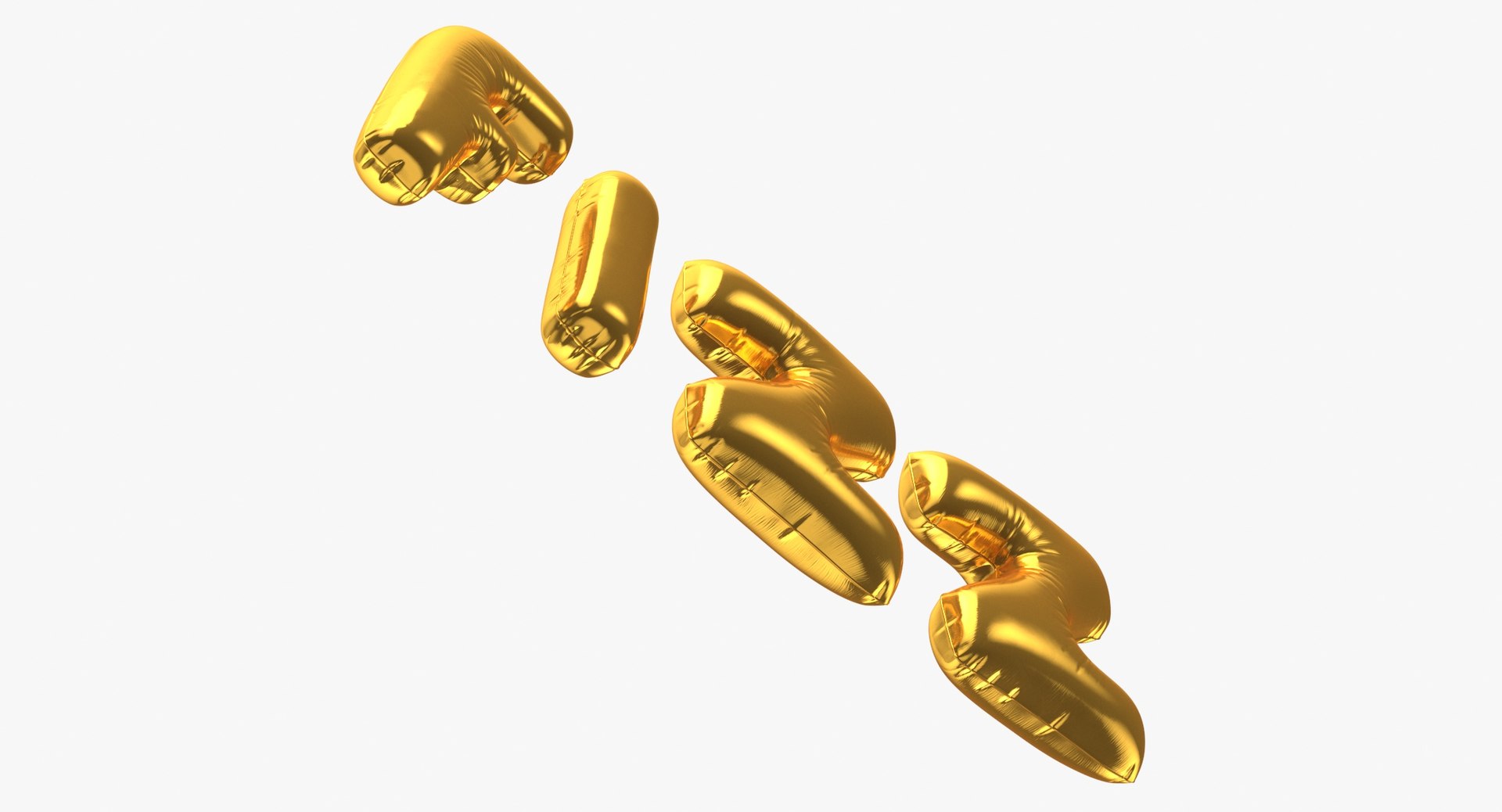 3D Foil Baloon Words FIZZ Gold model - TurboSquid 1738889