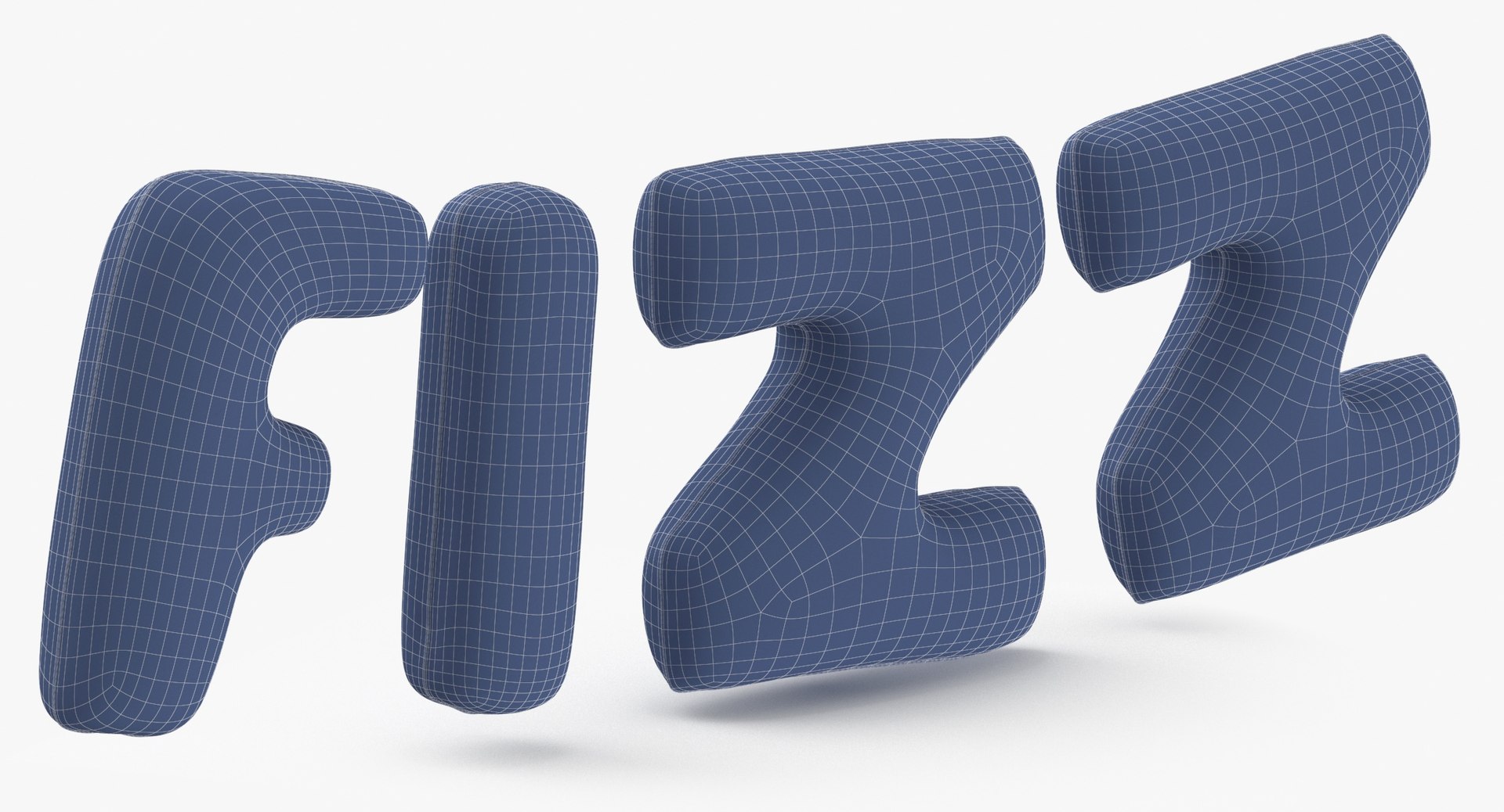 3D Foil Baloon Words FIZZ Gold model - TurboSquid 1738889