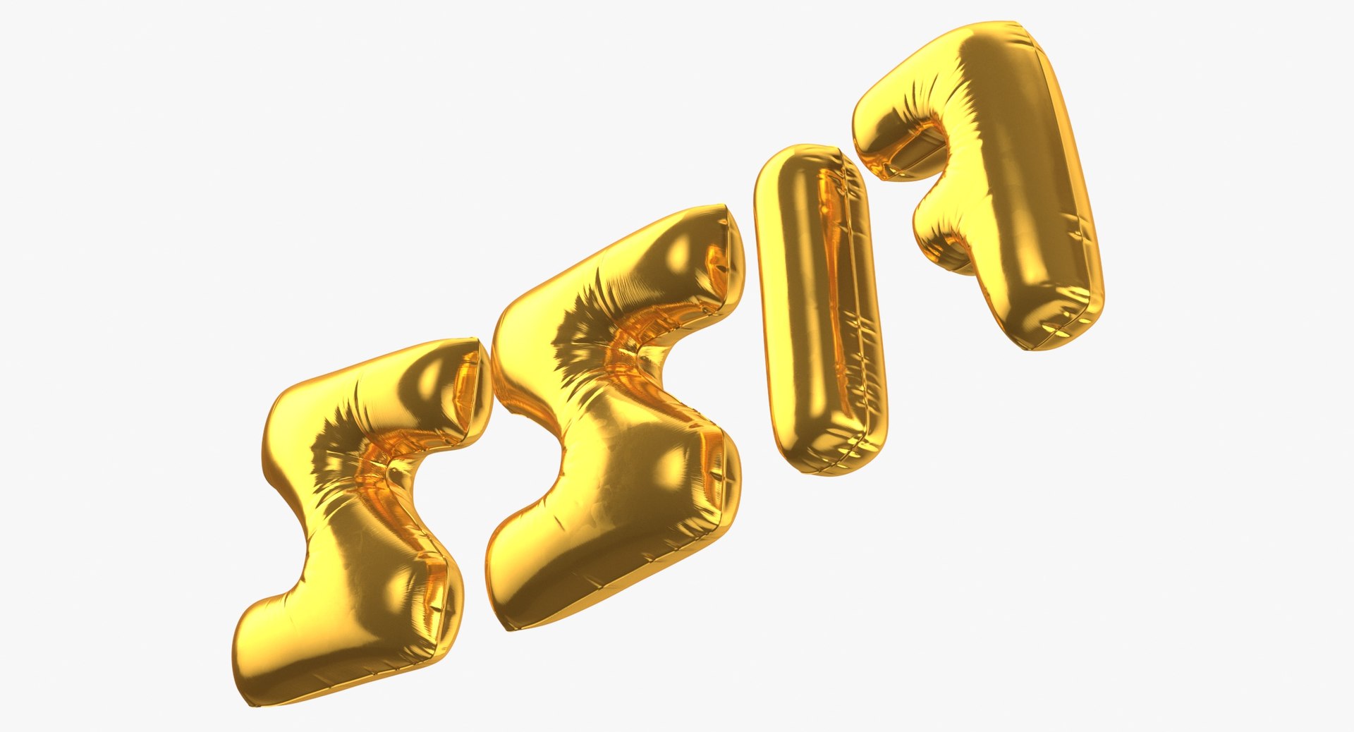 3D Foil Baloon Words FIZZ Gold model - TurboSquid 1738889