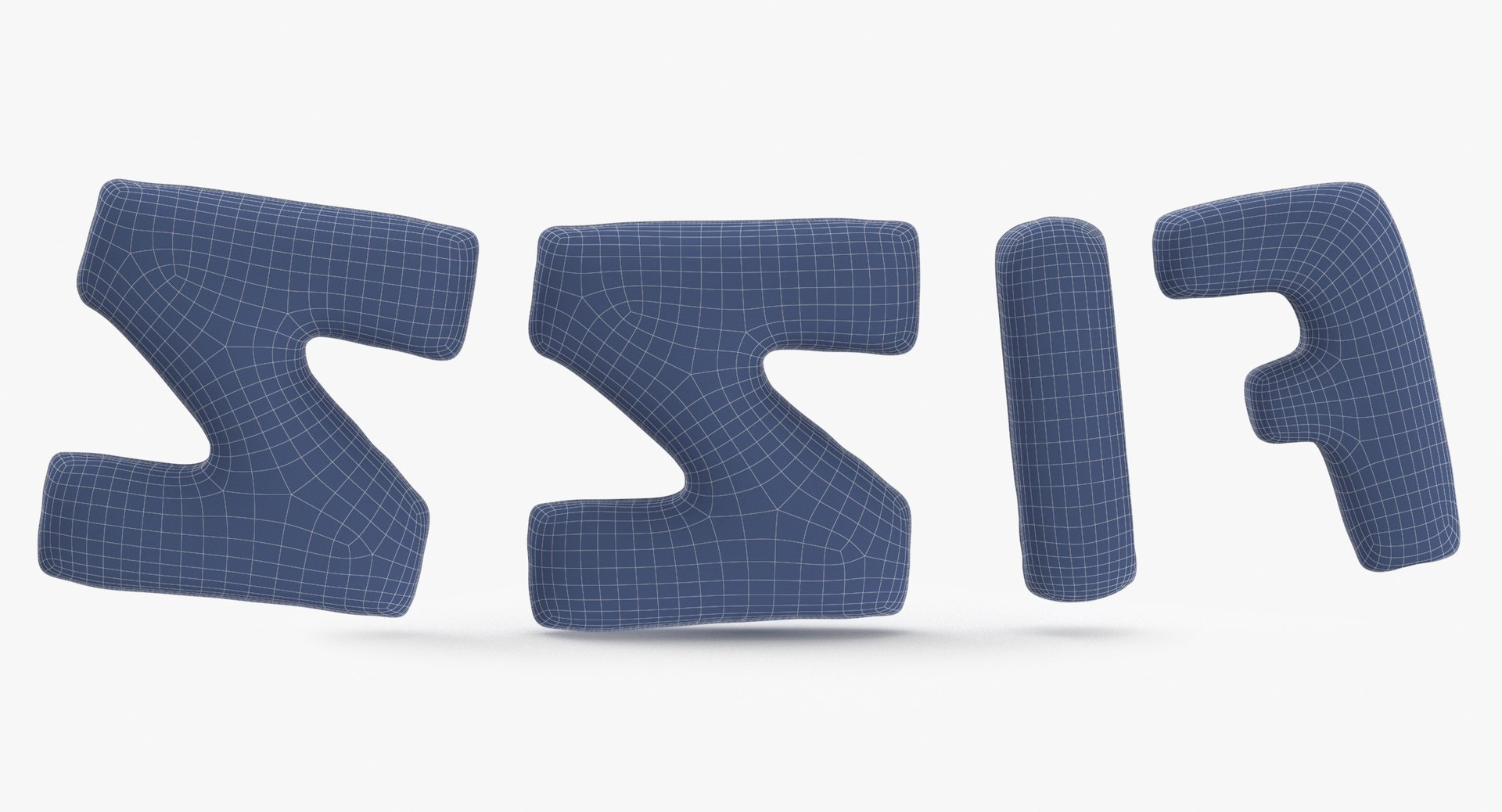 3D Foil Baloon Words FIZZ Gold model - TurboSquid 1738889