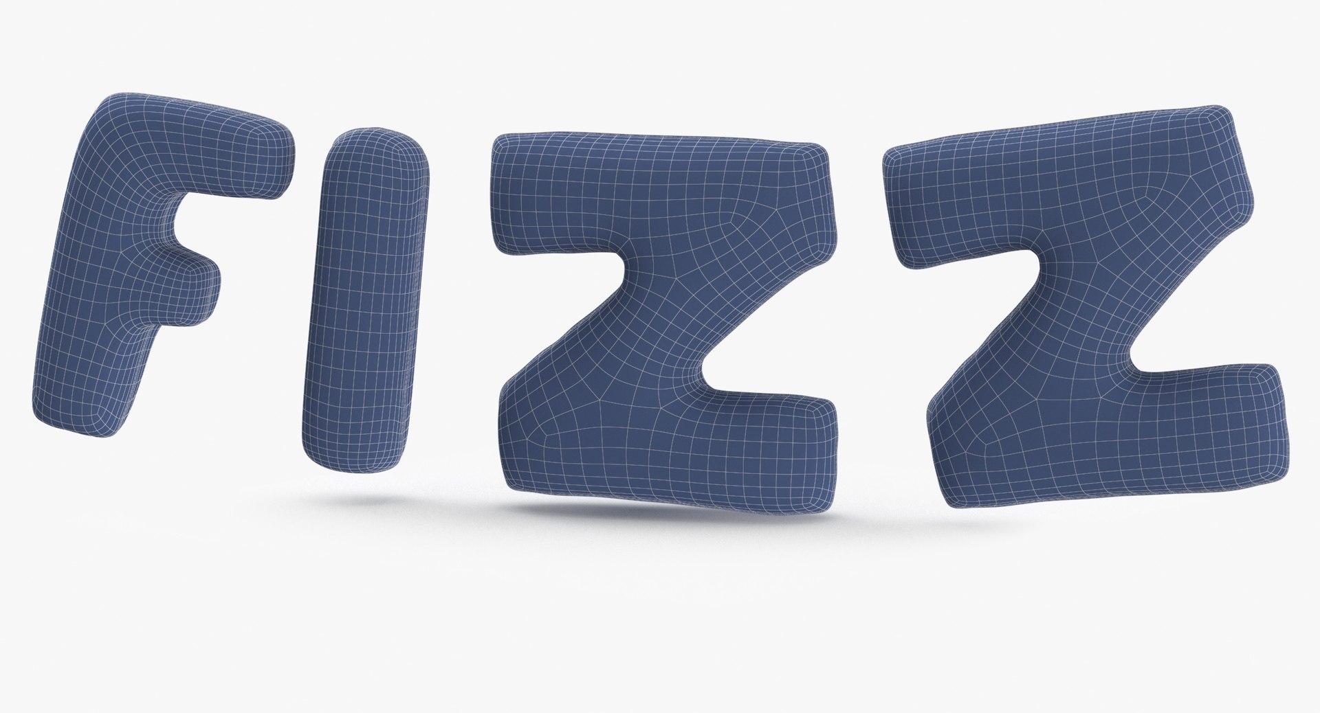 3D Foil Baloon Words FIZZ Gold model - TurboSquid 1738889